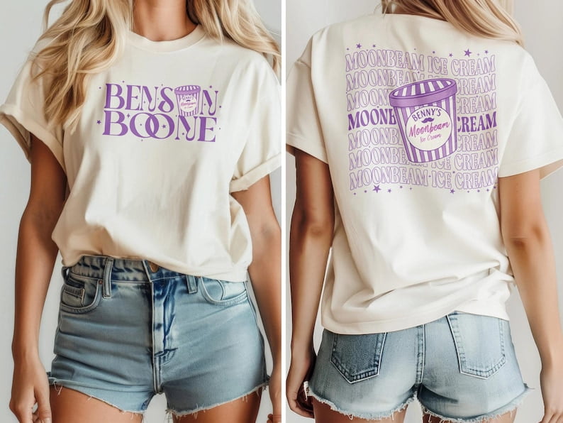 Benson Boone Moonbeam Ice Cream Shirt, America Heart Tour 2025 Shirt ...