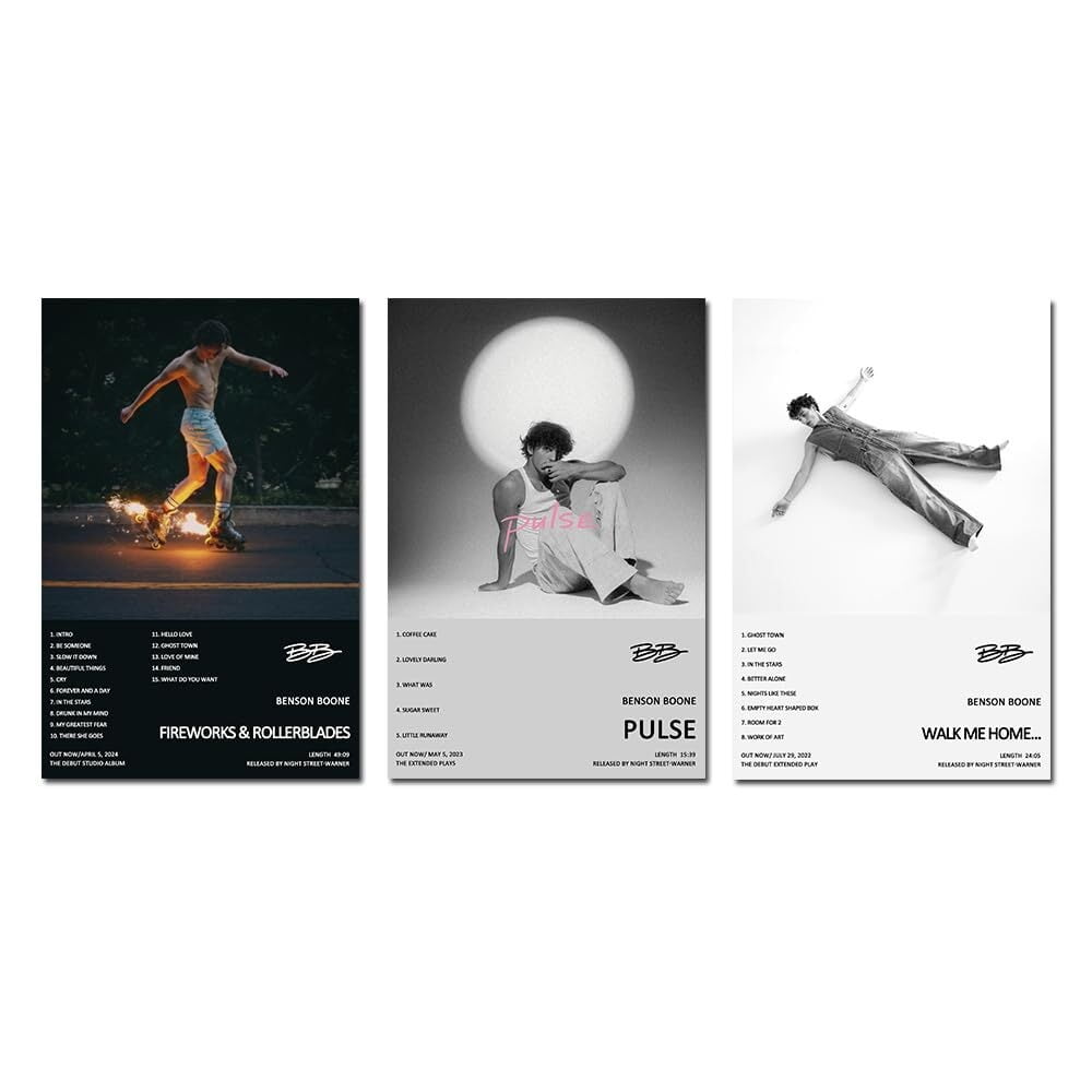 Benson Boone Poster Album Cover Posters (Set Of 3) Canvas Poster Wall ...