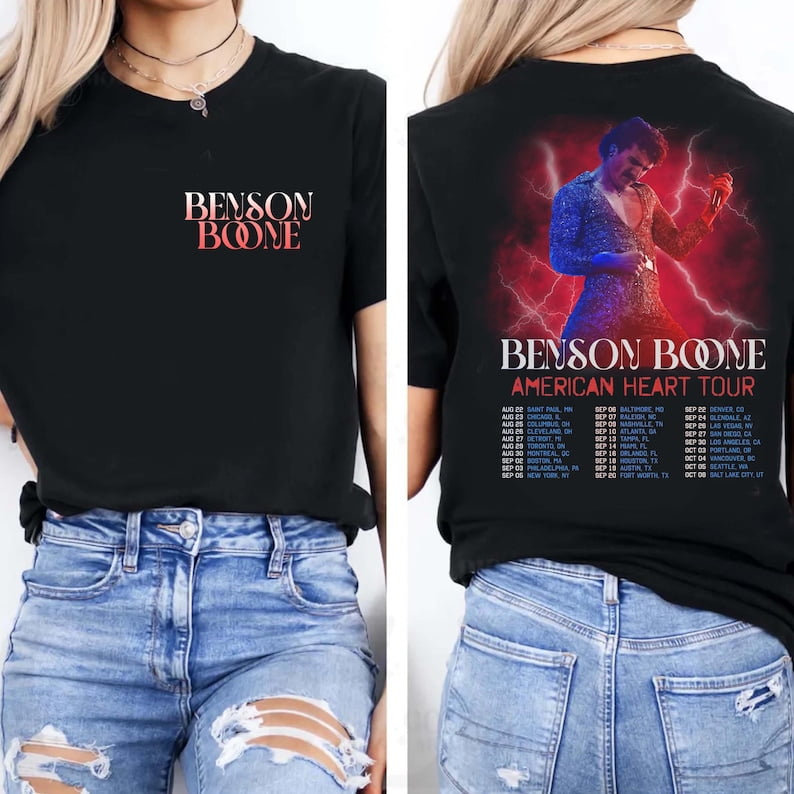 Benson Boone Shirt, Benson Boone American Heart Tour Shirt, Benson ...