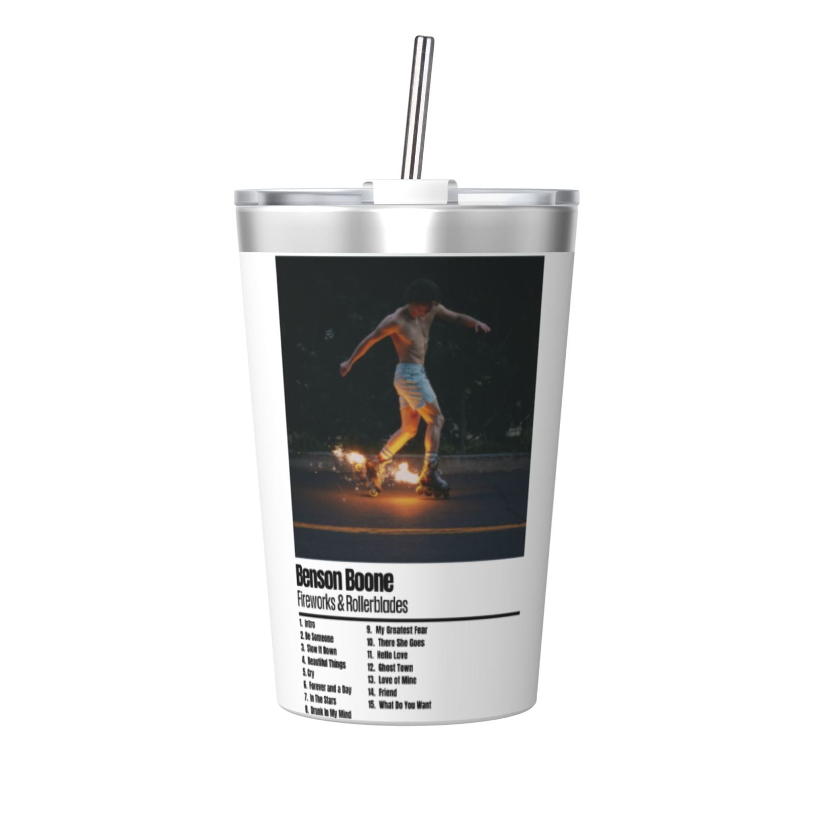 Benson Boone Thermos With Conical Straw Double Wall Vacuum Insulated ...