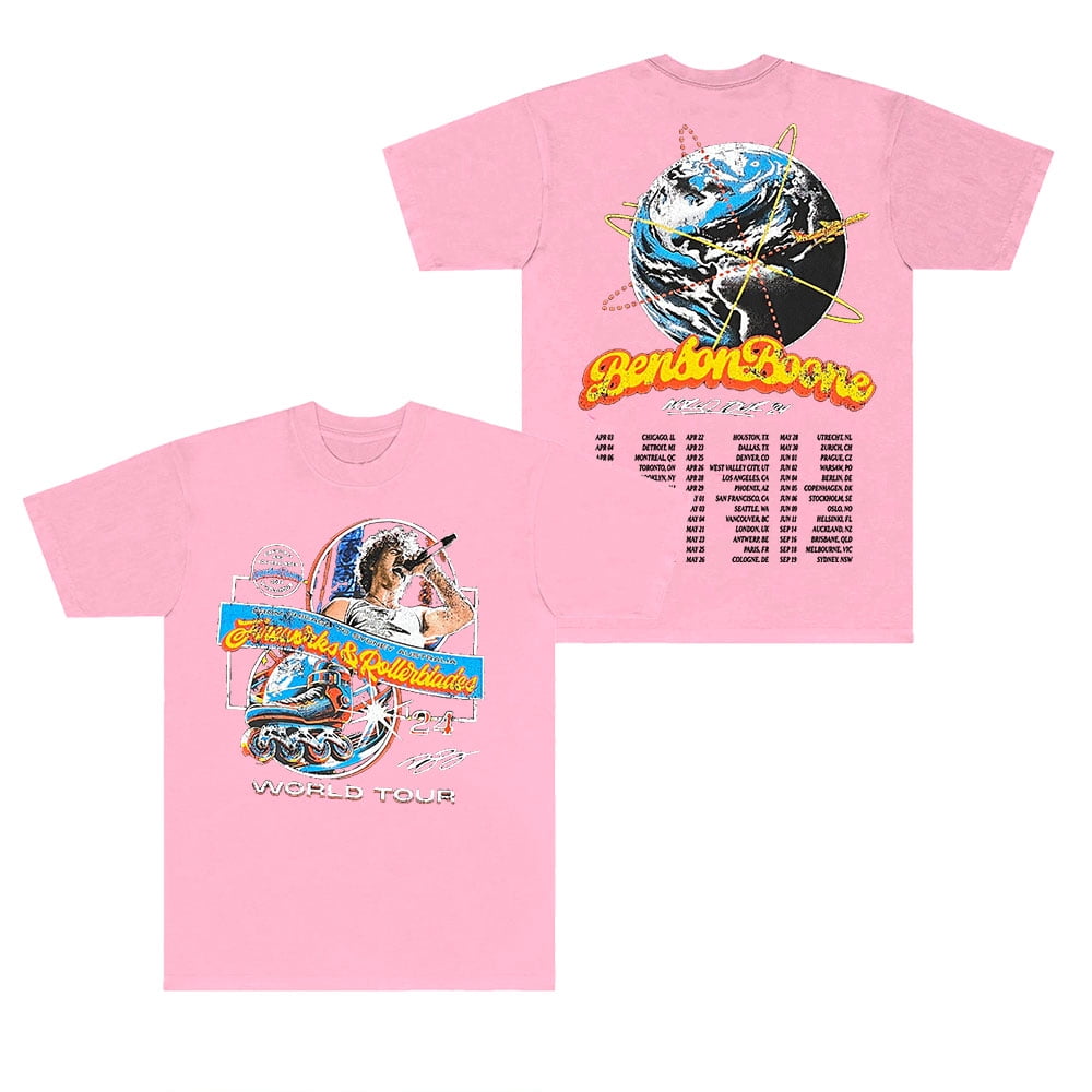 Benson Boone Vintage T-shirts Fireworks and Rollerblades World Tour ...