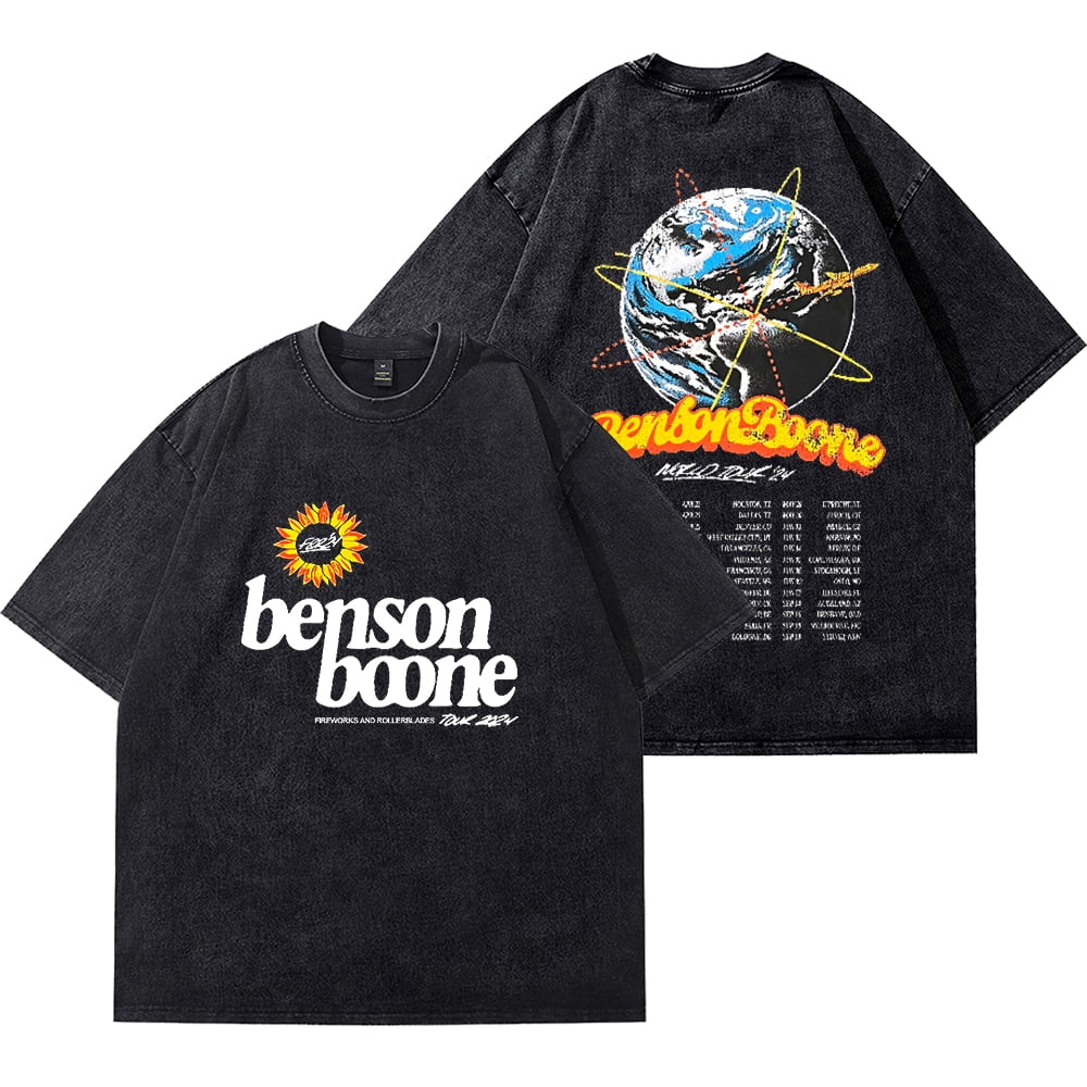 Benson Boone Vintage Wash Tee Fireworks and Rollerblades World Tour ...