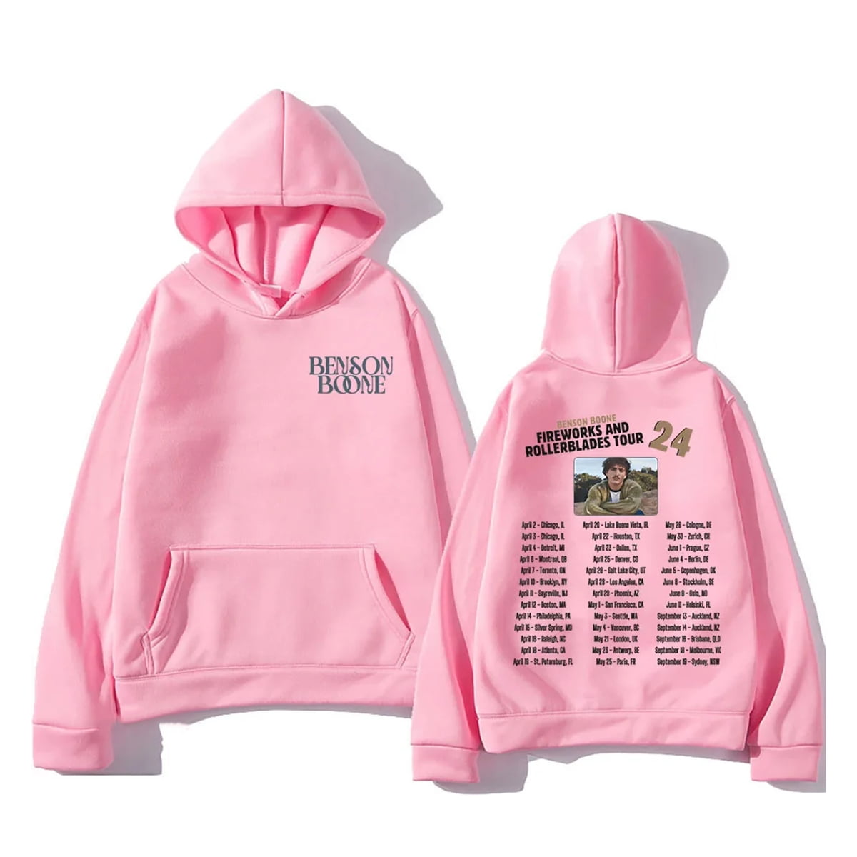 Benson Boone World Tour Hoodie Long Sleeve Streetwear Women Men Hooded ...