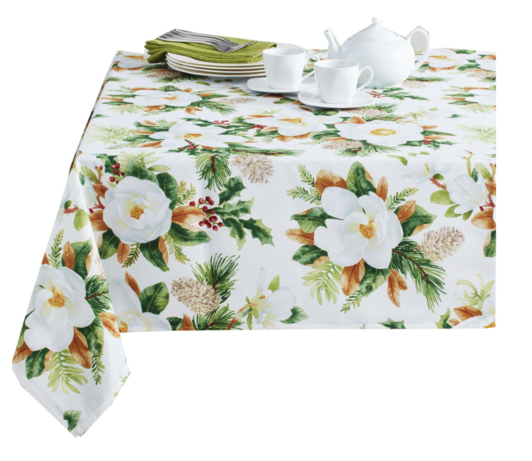 Benson Mills Winter Magnolia Tablecloth, 60" x 84", Cotton/Polyester ...