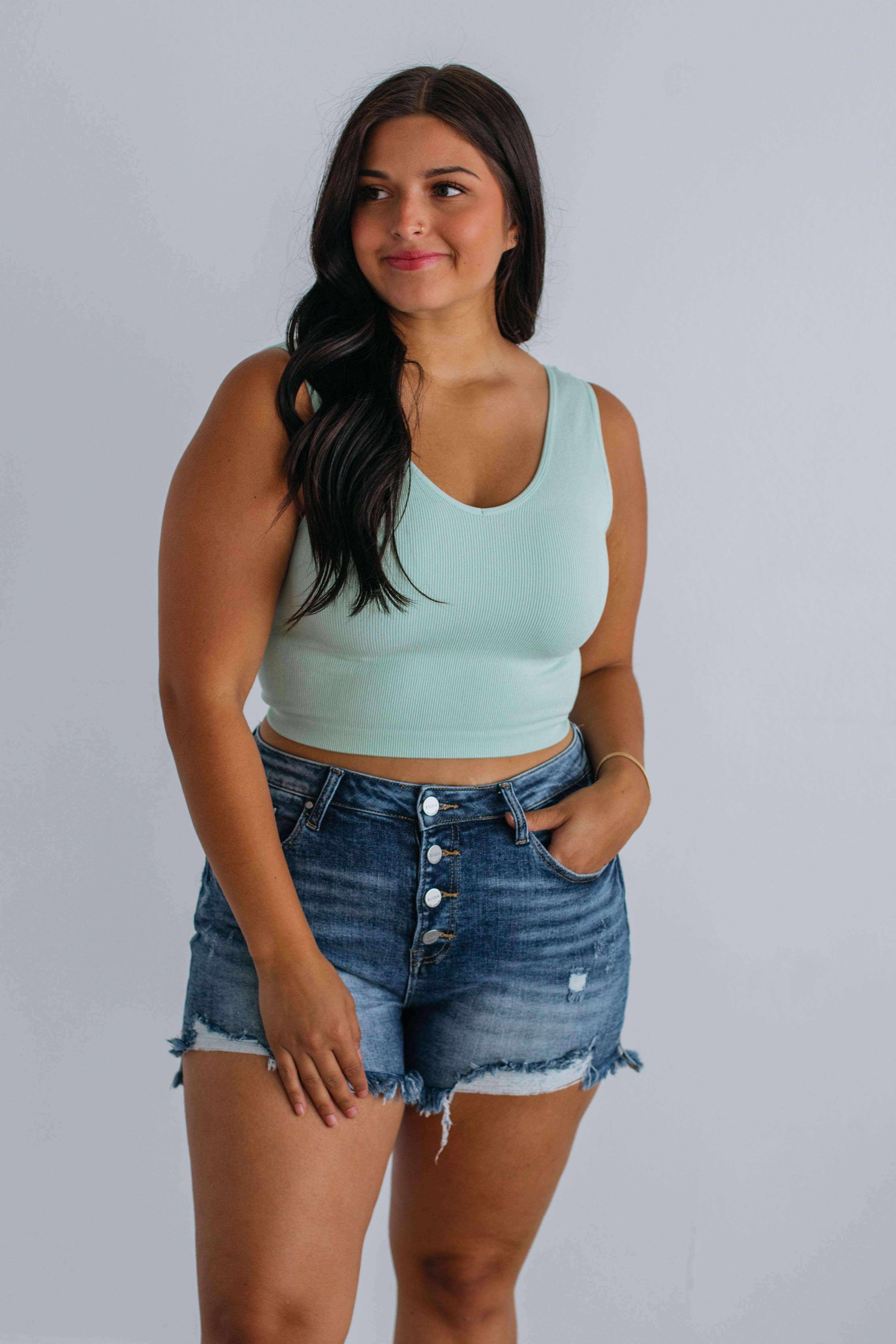 Benson Ribbed Tank - Mint - Walmart.com