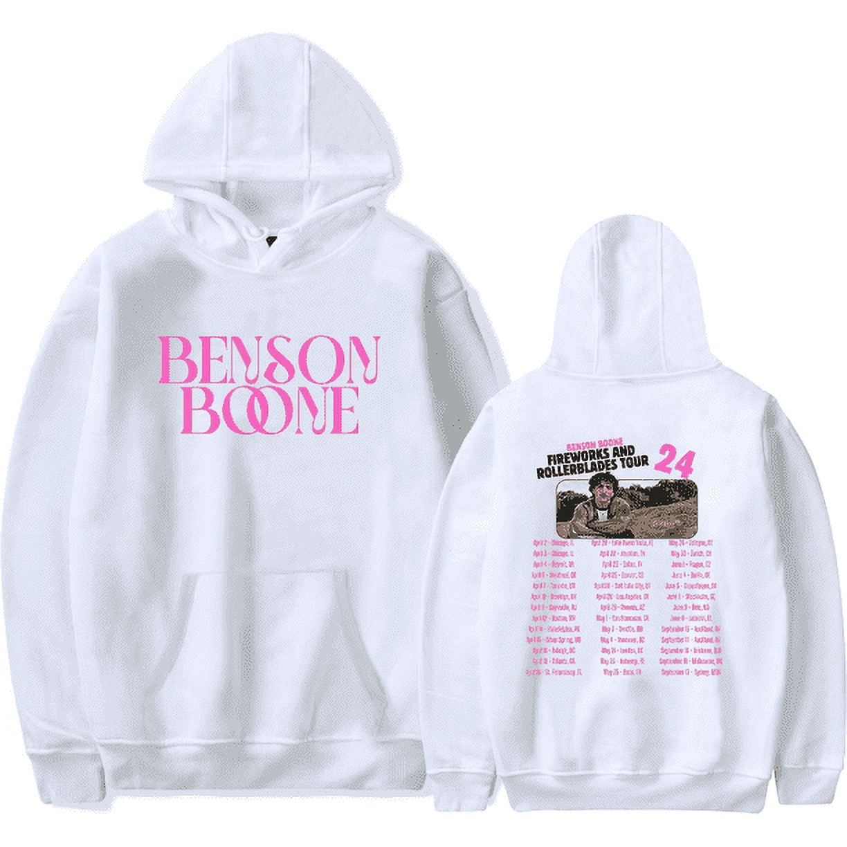 Benson boone Merch Hoodie Fireworks and Rollerblades World Tour Hoodies ...