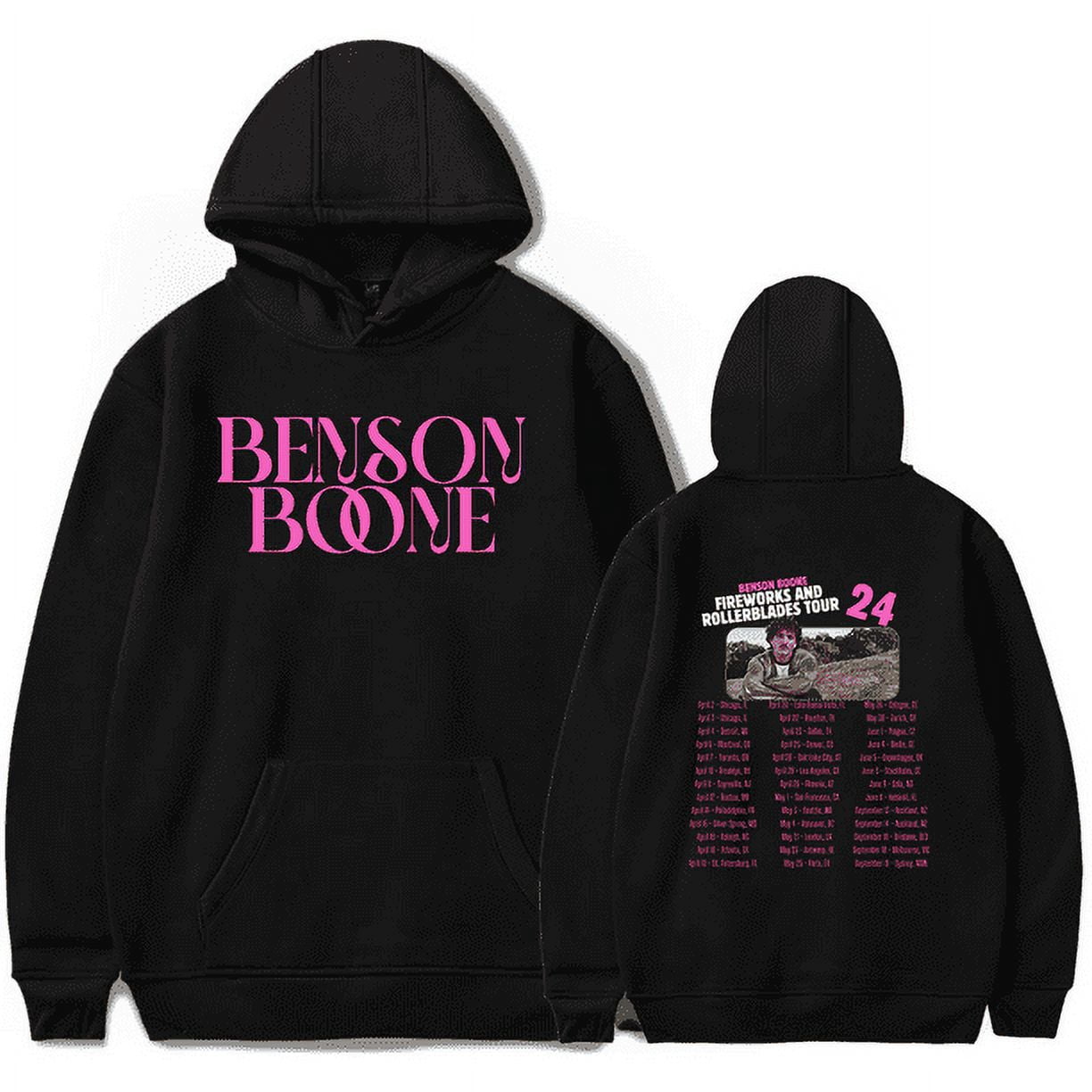 Benson boone Merch Hoodie Fireworks and Rollerblades World Tour Hoodies ...