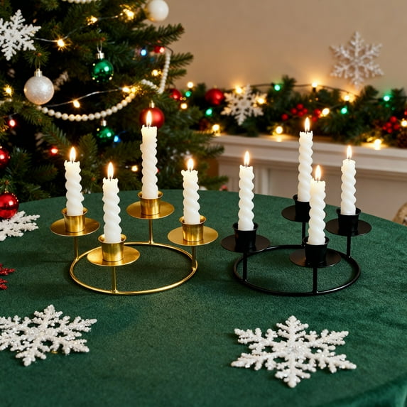 Bent Candle Holders, 4 Head Candelabra, Iron Table Centerpiece ...