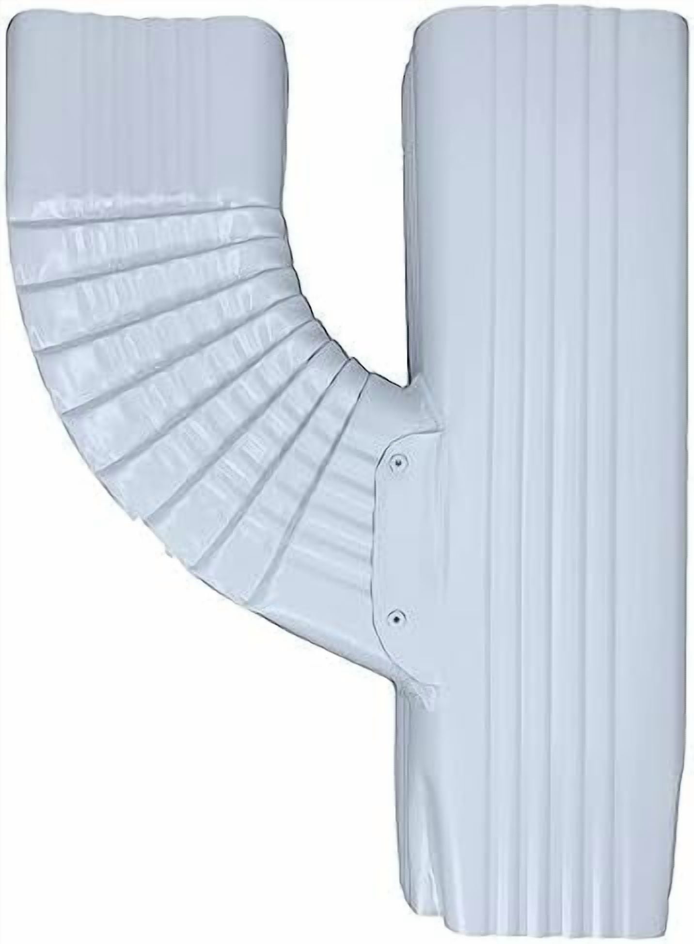 Bent Downspout Tie-in Funnels - 2x3 - Low Gloss White - Left Aligned ...