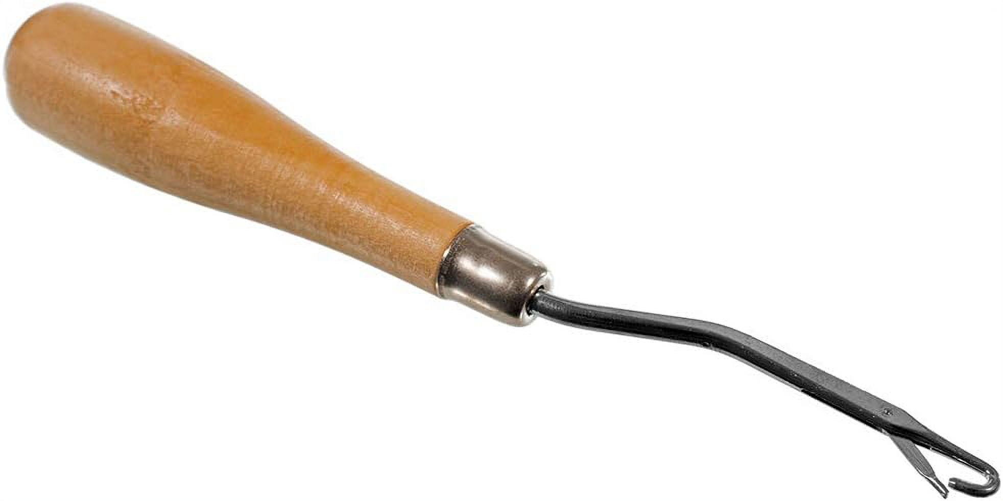 Bent Latch Hook Tool – Wooden Handle for Easy Grip – Crafting Tool for ...