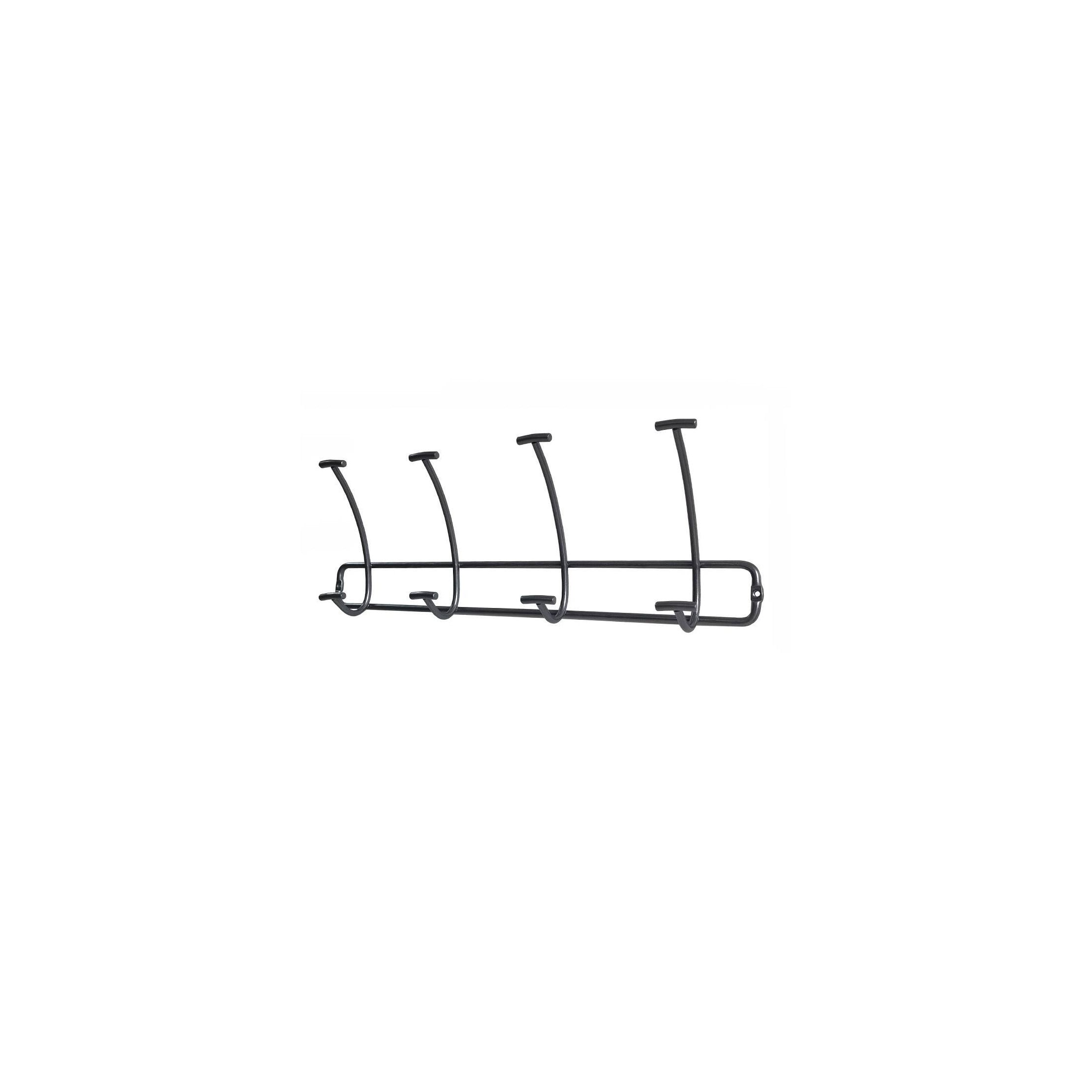 Bent Wire 4 Hooks Rail Black: Wall Mounted Coat Rack, Powder-Coated ...