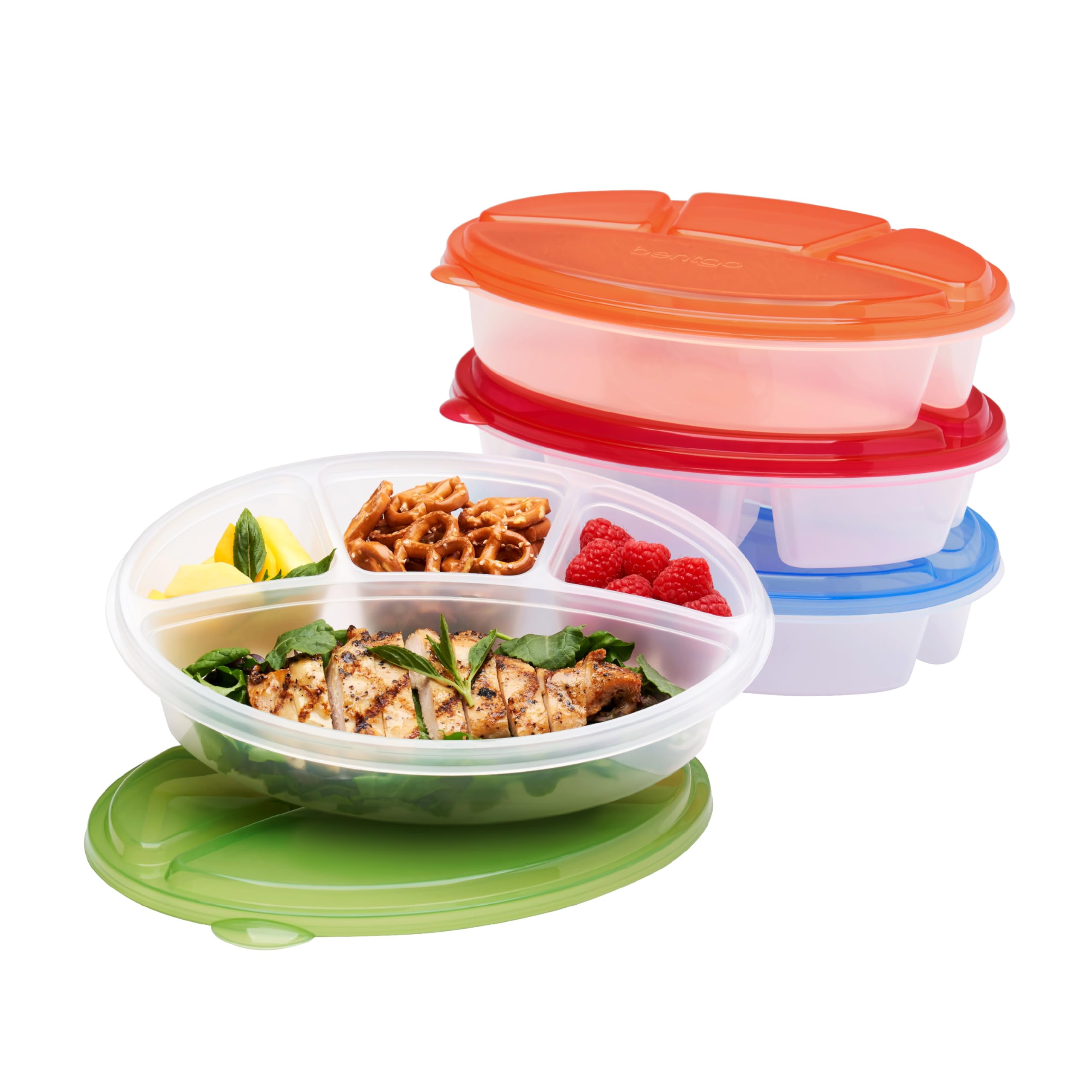 Bentgo Easyboxes 4-Compartment Oval Containers - Patented Design 8 ...