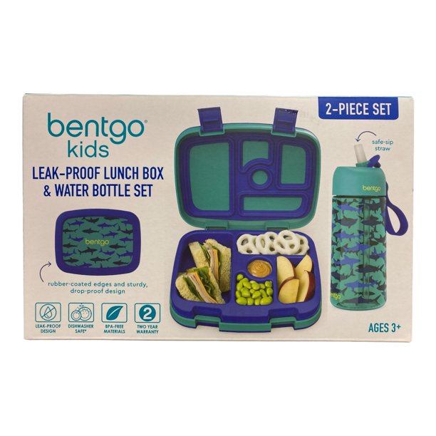 Bentgo Kids Leak-Proof Lunch Box & Water Bottle Set (Shark) - Walmart.com