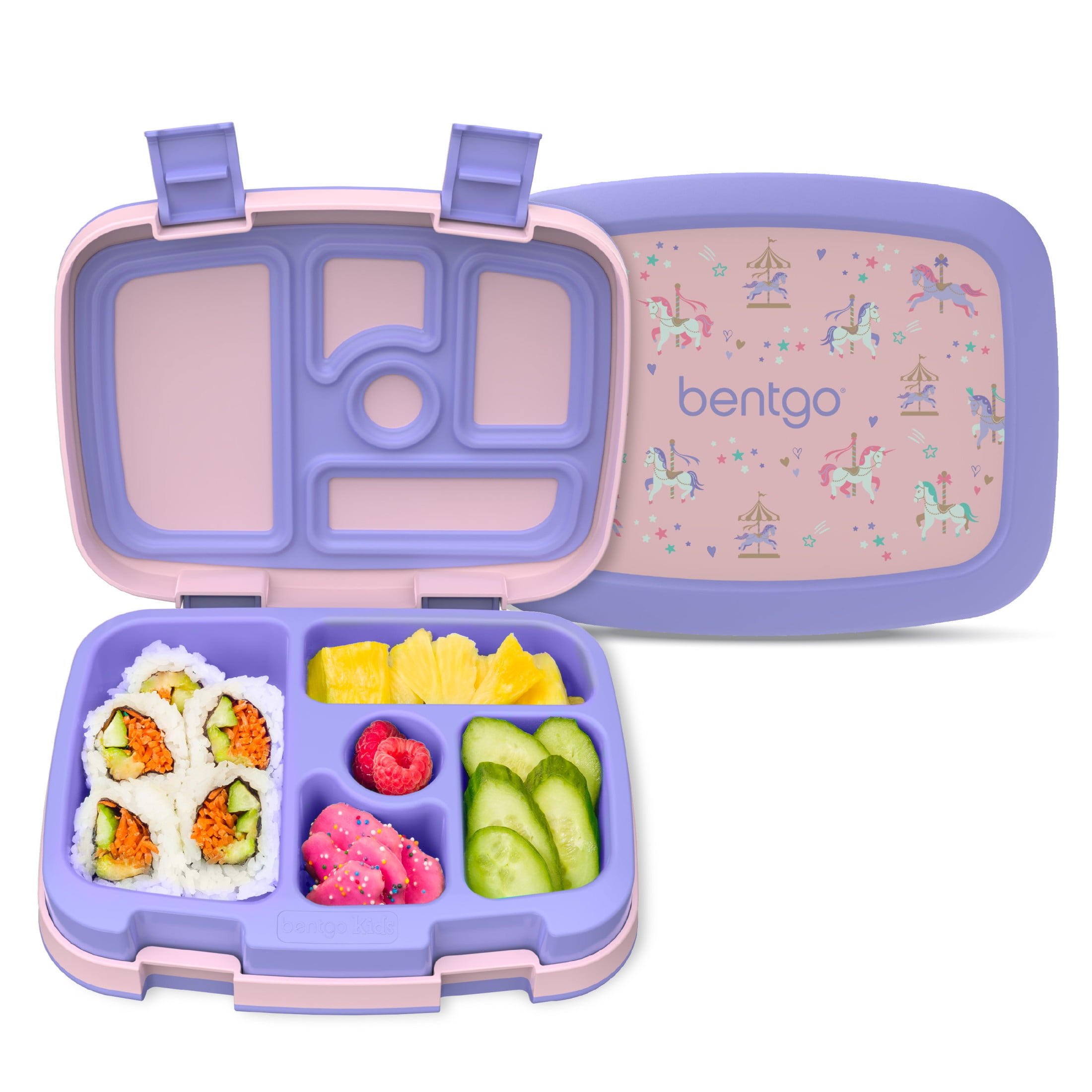 Bentgo Kids Prints Leak-Proof 5-Compartment Bento Lunch Box for Ages 3 ...