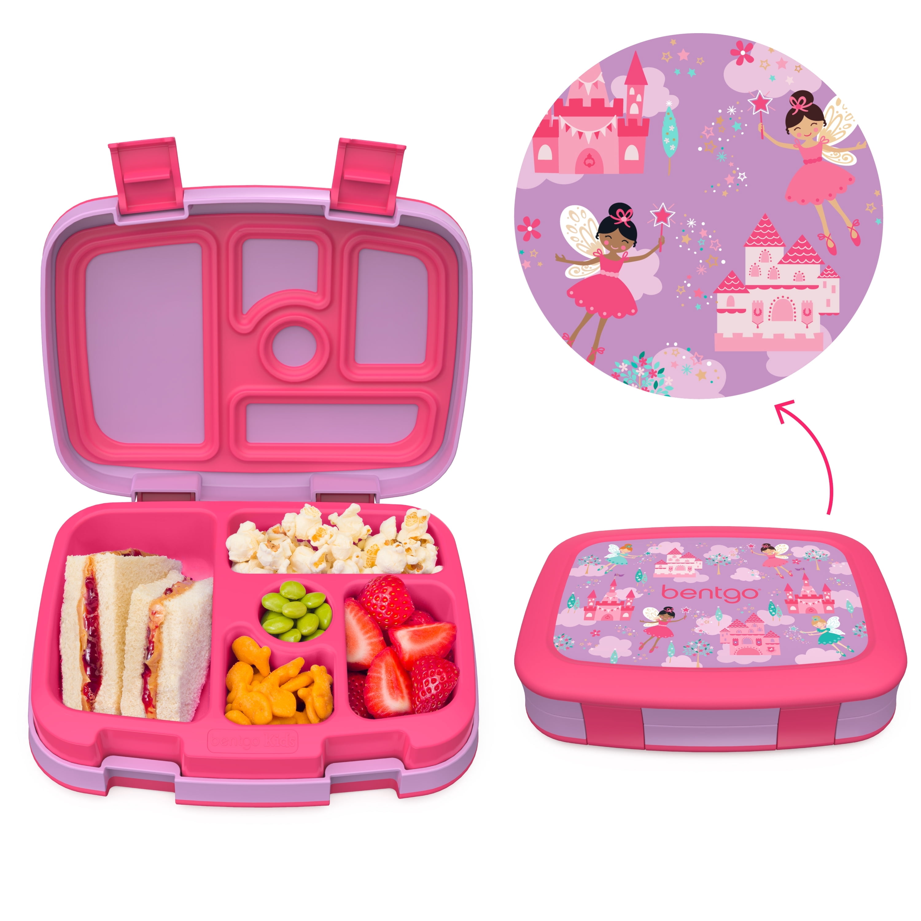 Bentgo Kids Prints Lunch Box, 5-Compartment, Food-Safe, Dishwasher Safe ...
