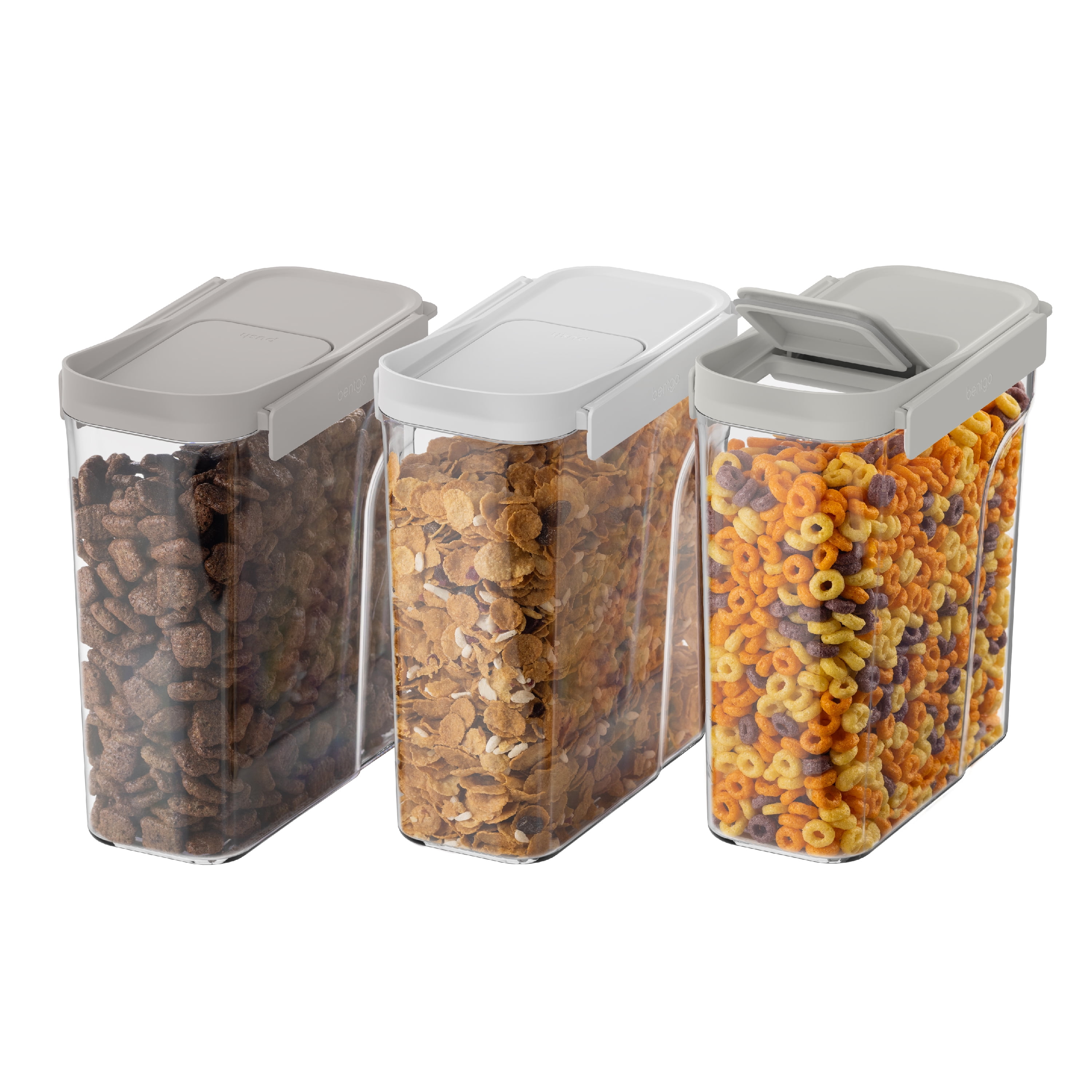 Bentgo Pantry - 6-Piece Airtight Cereal Containers, Easy Push & Pour ...