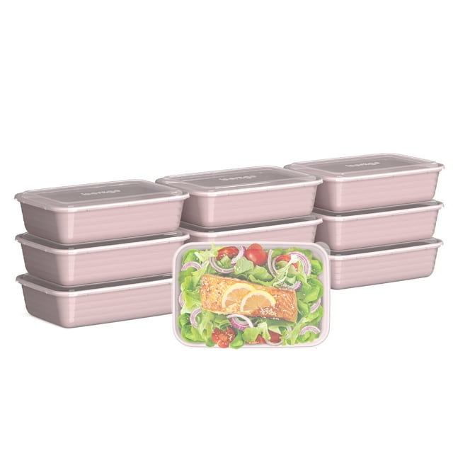 Bentgo® Prep 20-Piece Meal Prep Kit - 10 BPA-Free Containers with Lids (Blush Pink) - Walmart.com