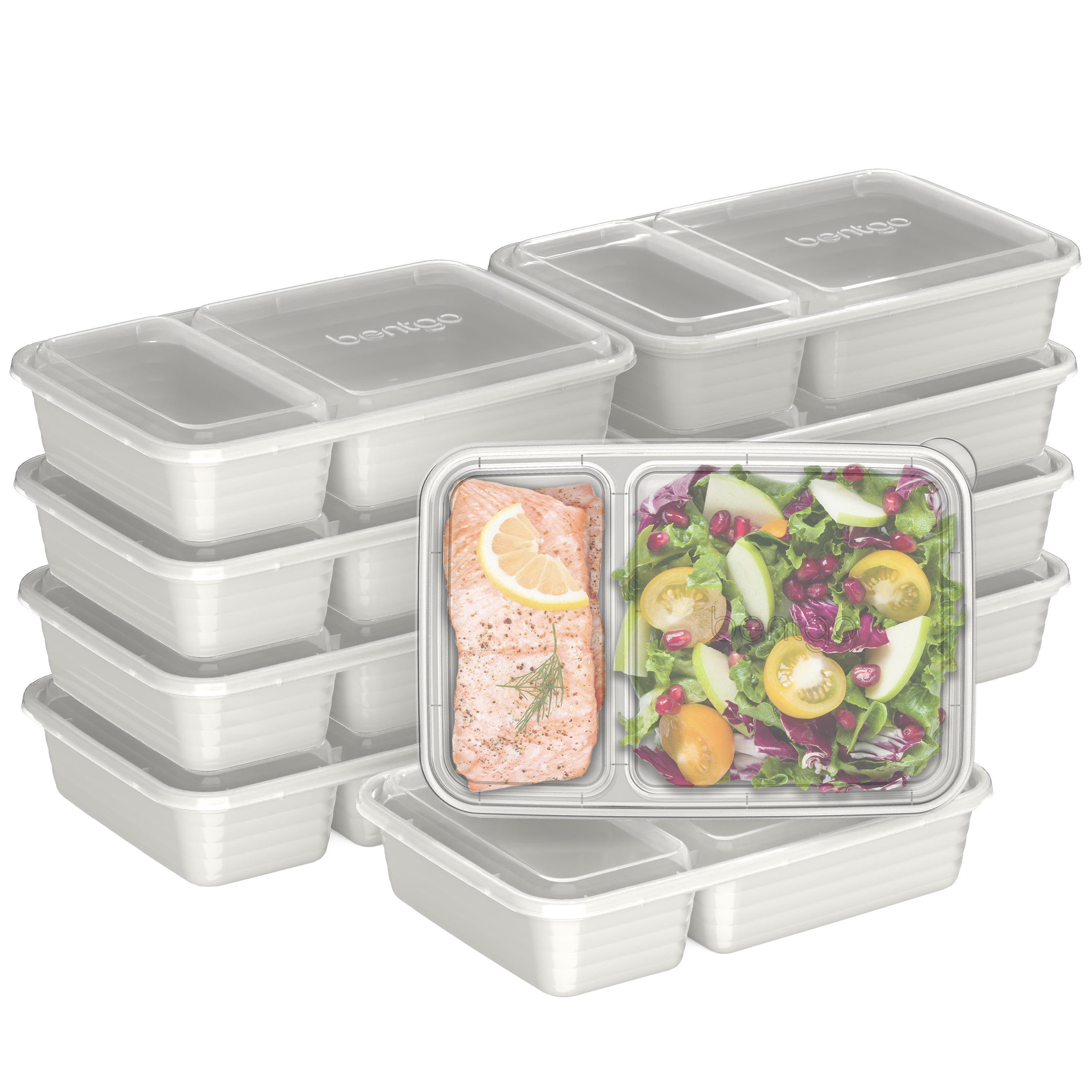 Bentgo® Prep 2-Compartment Containers - 20-Piece Meal Prep Kit with 10 ...