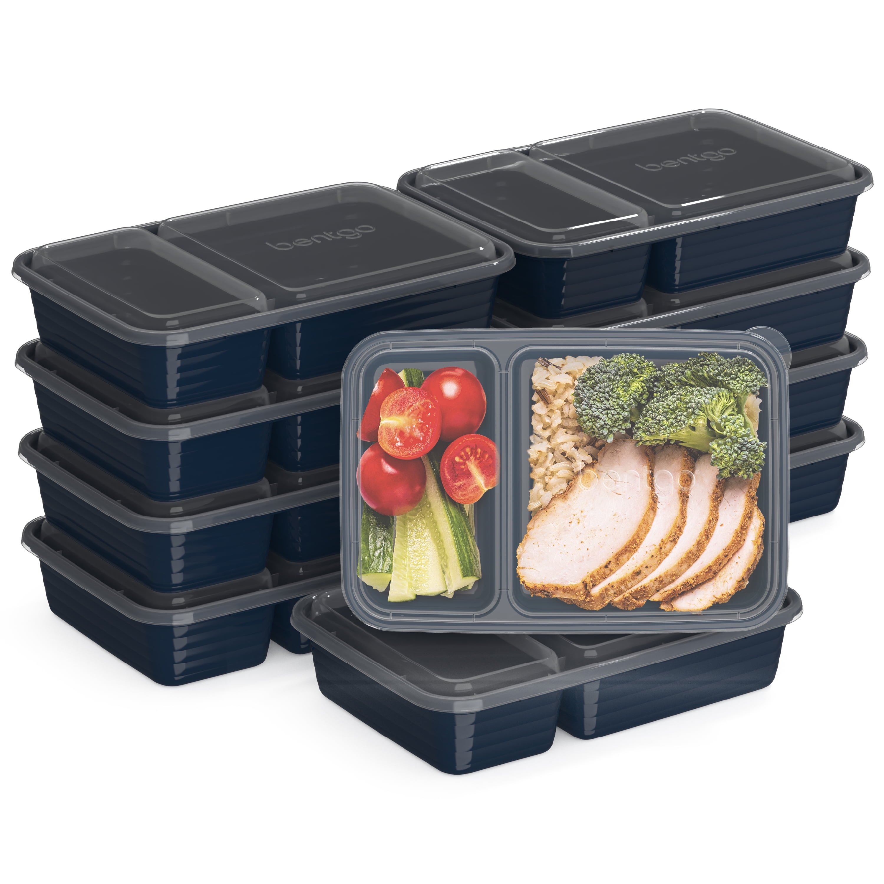 Bentgo® Prep 2-Compartment Containers - 20-Piece Meal Prep Kit with 10 ...
