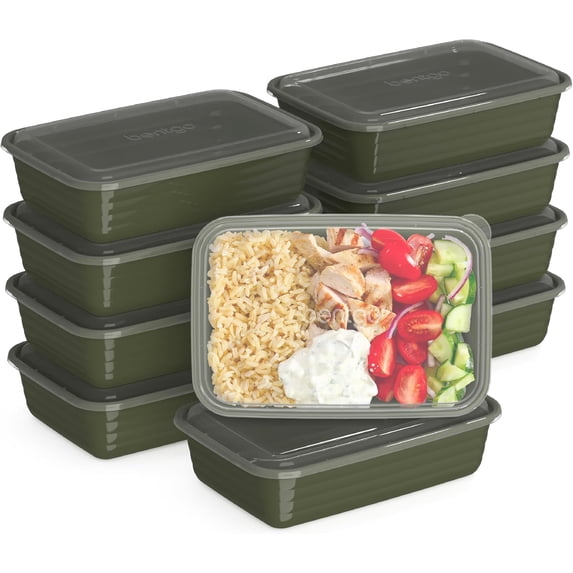 Bentgo Prep - 20-Piece 1-Compartment Reusable Meal Prep Containers with ...