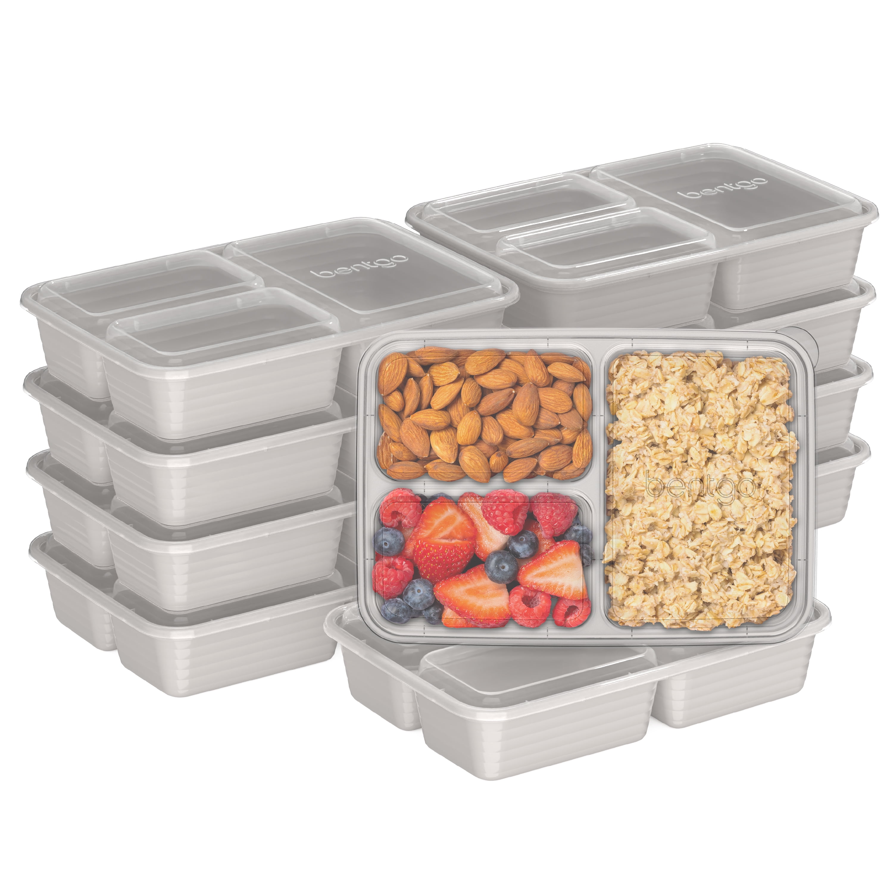 Bentgo® Prep 3-Compartment Containers - 20-Piece Meal Prep Kit with 10 ...