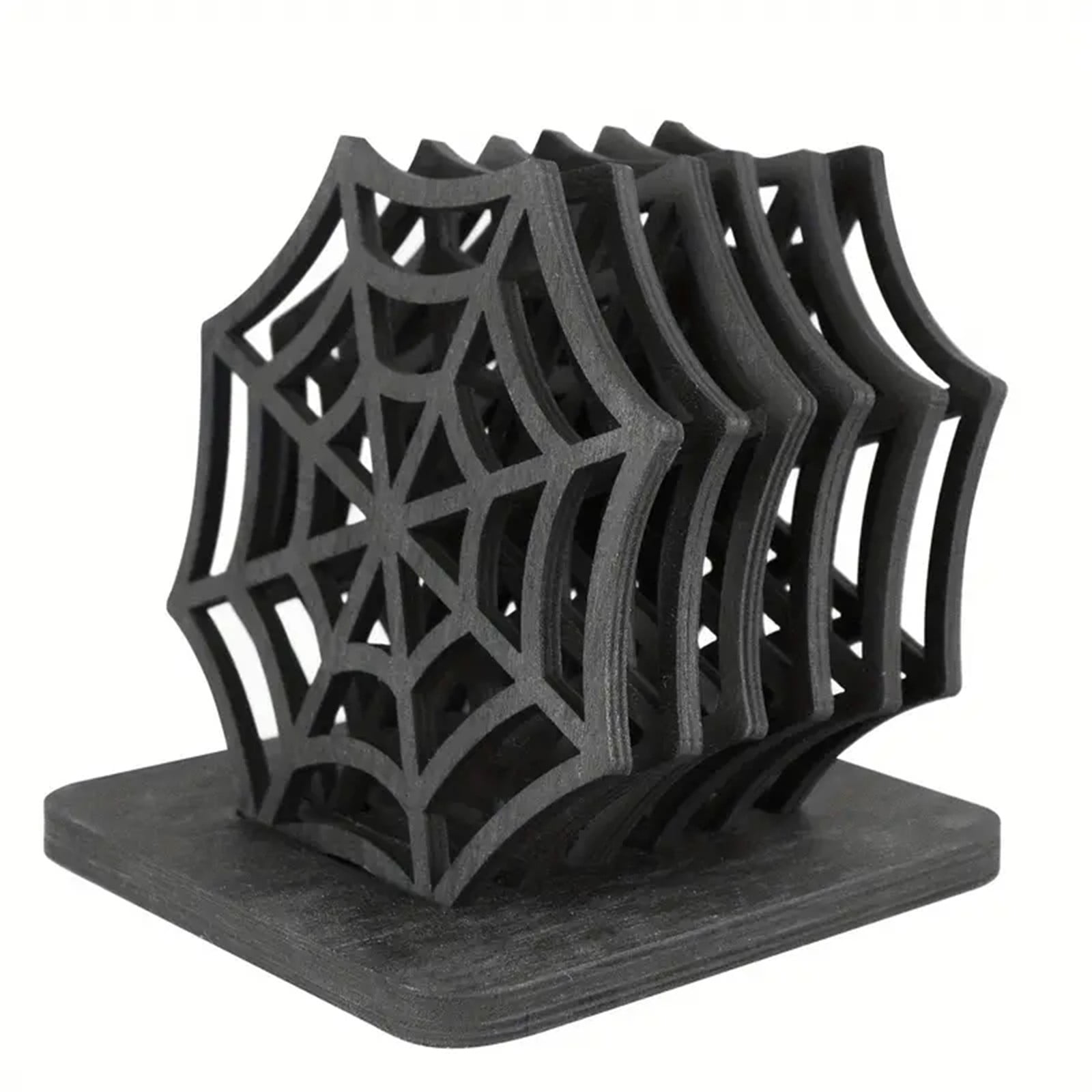 Bentne Black Spider Web Wooden Coasters With Holder, Decoration ...