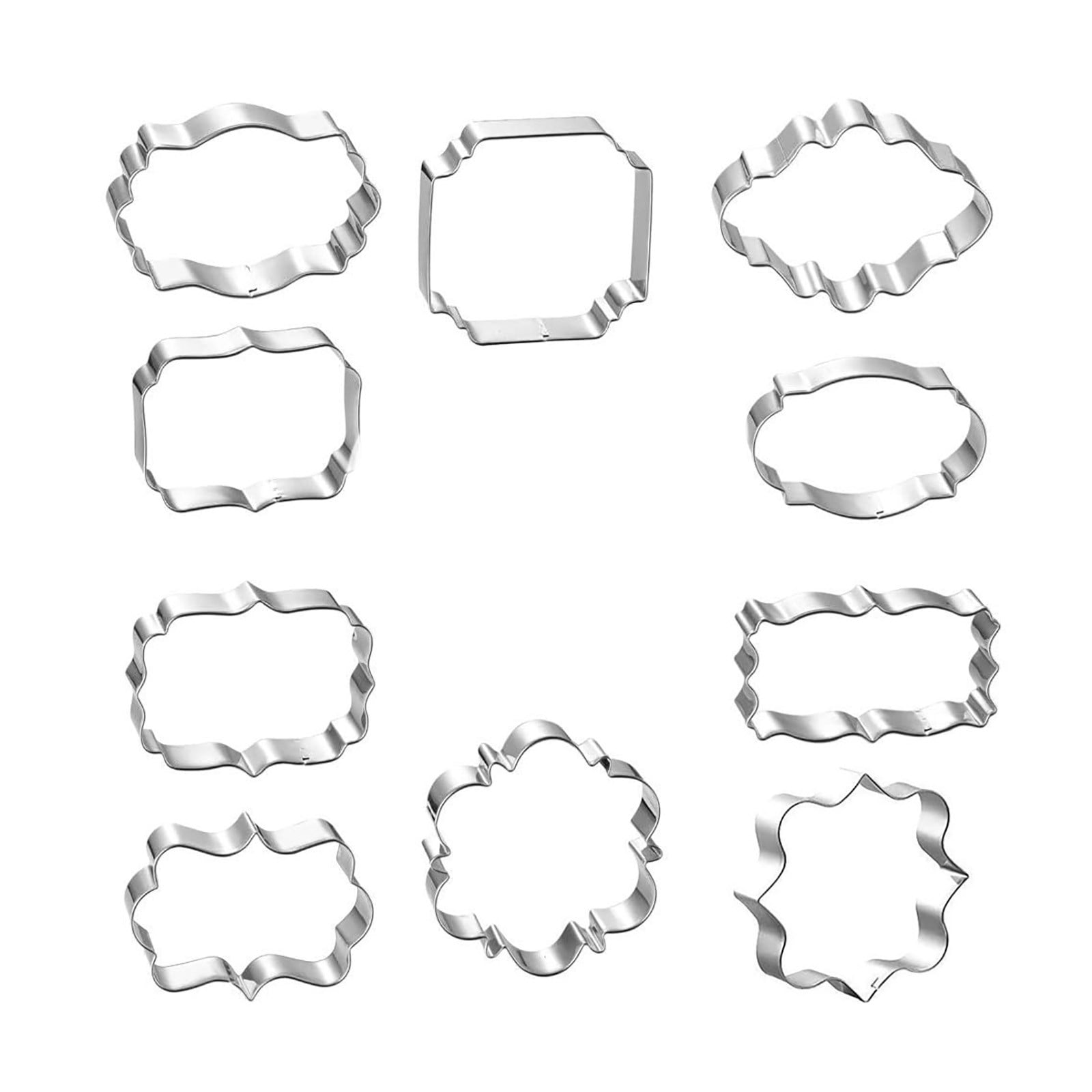 Bentne Plaque Cookie Cutters Set of 10, Stainless Steel Frames Cookie ...