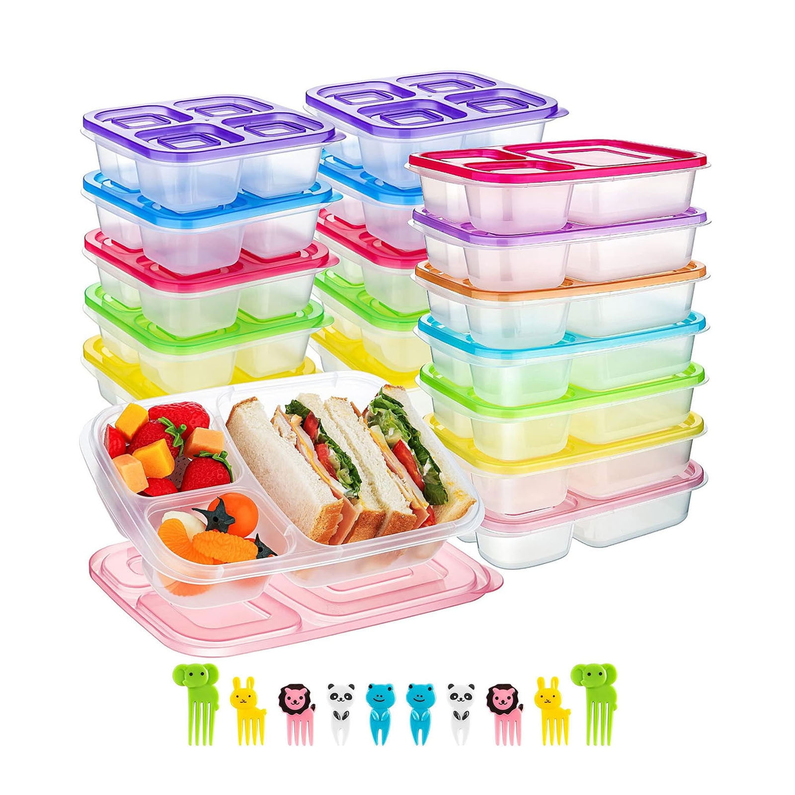 Bento Box 5PC/7PC Food Grade Compartment Lunch Containers for Adults ...