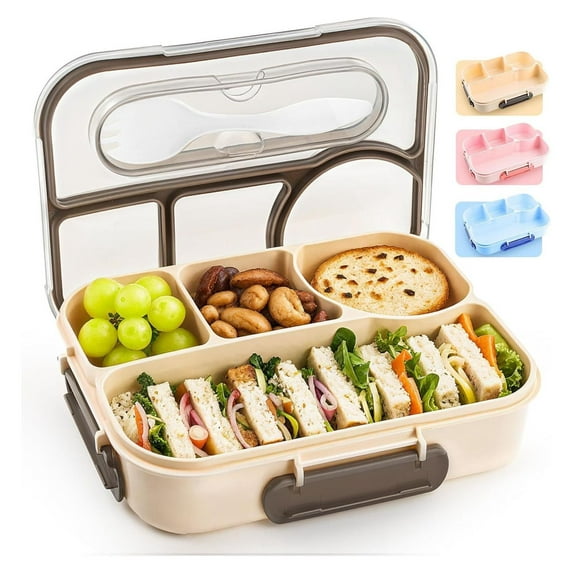 Bento Box Adult, Lunch Box, 4-Compartment Lunch Containers, Drop-Proof ...