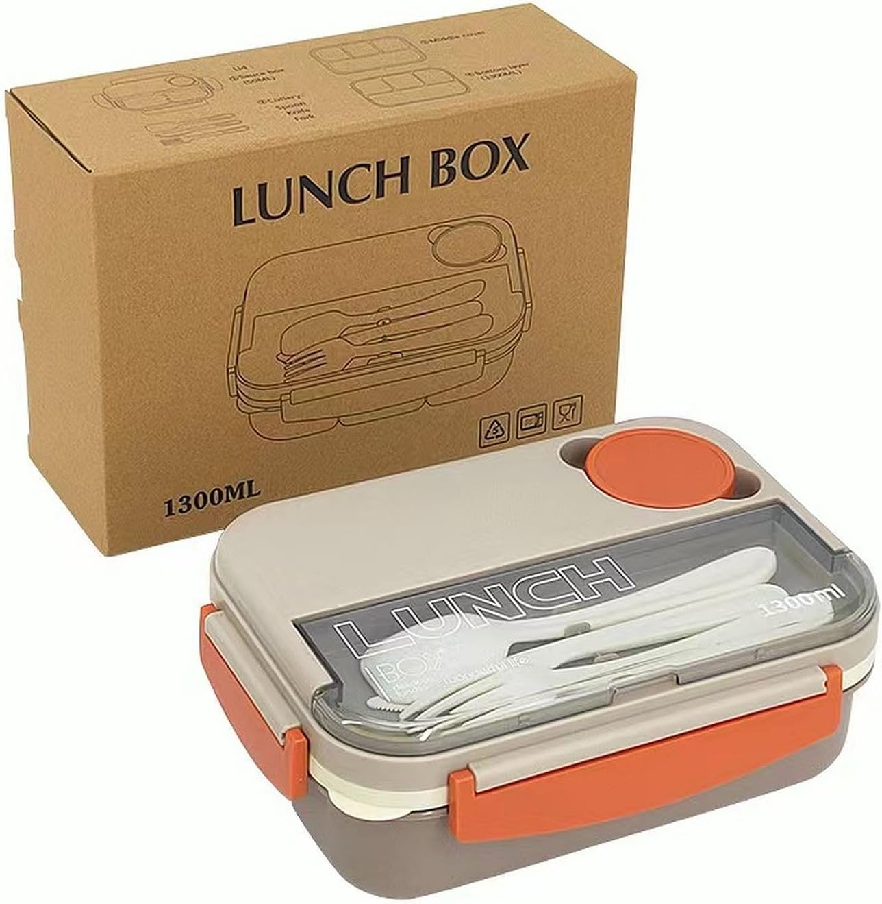 Bento Box Adult Lunch Box, 44 oz Containers with 4 Compartments ...