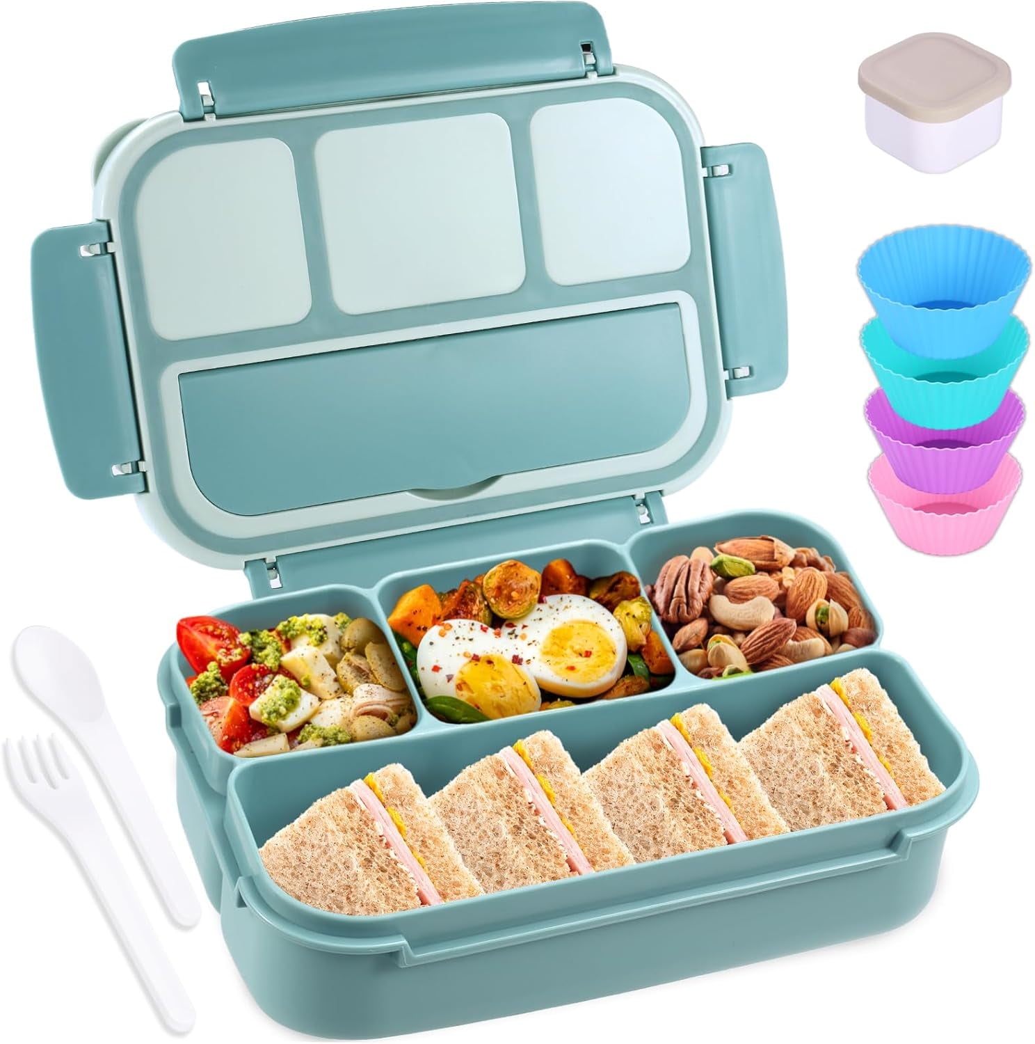 Bento Box Adult Lunch Box, Containers for Adults Men Women with 4 ...