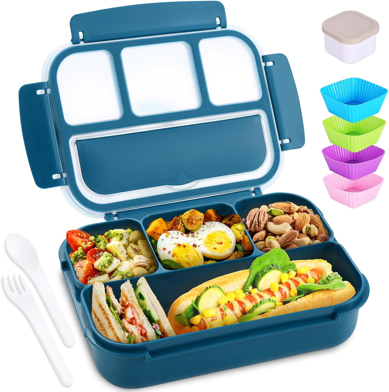 Bento Box Adult Lunch Box, Containers for Adults Men Women with 4 ...
