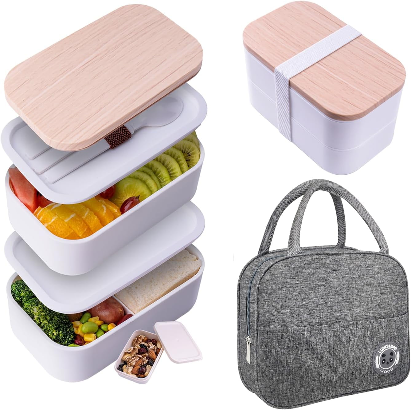 Bento Box Adult Lunch Box with lunch bag, Lunch Box Containers for ...
