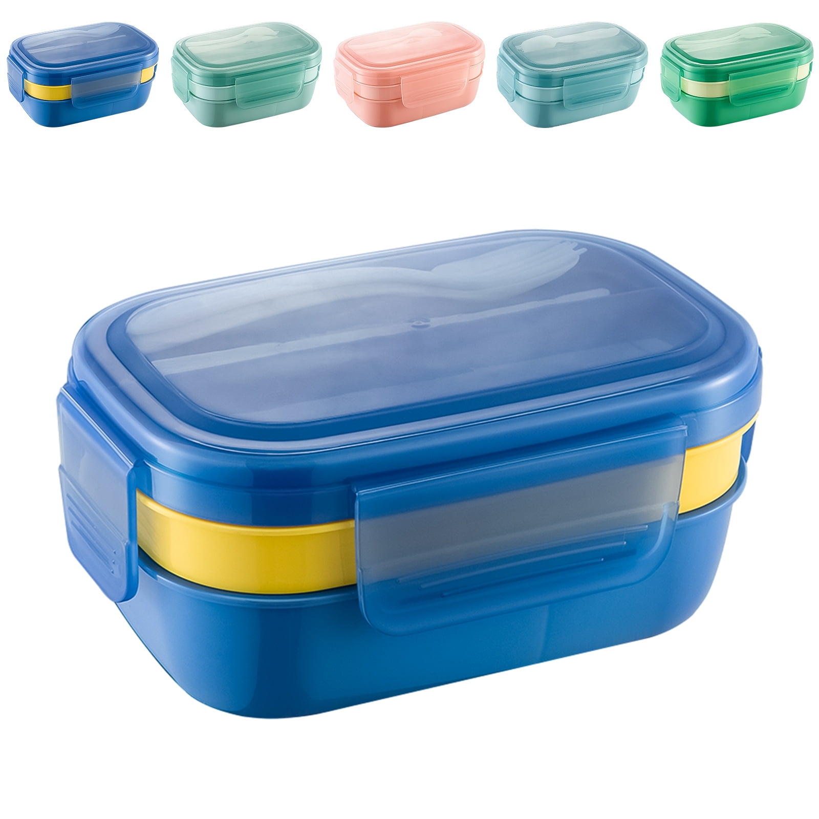 Bento Box for Adults-1900 ML 3-Layer Stackable Bento Lunch Box with ...