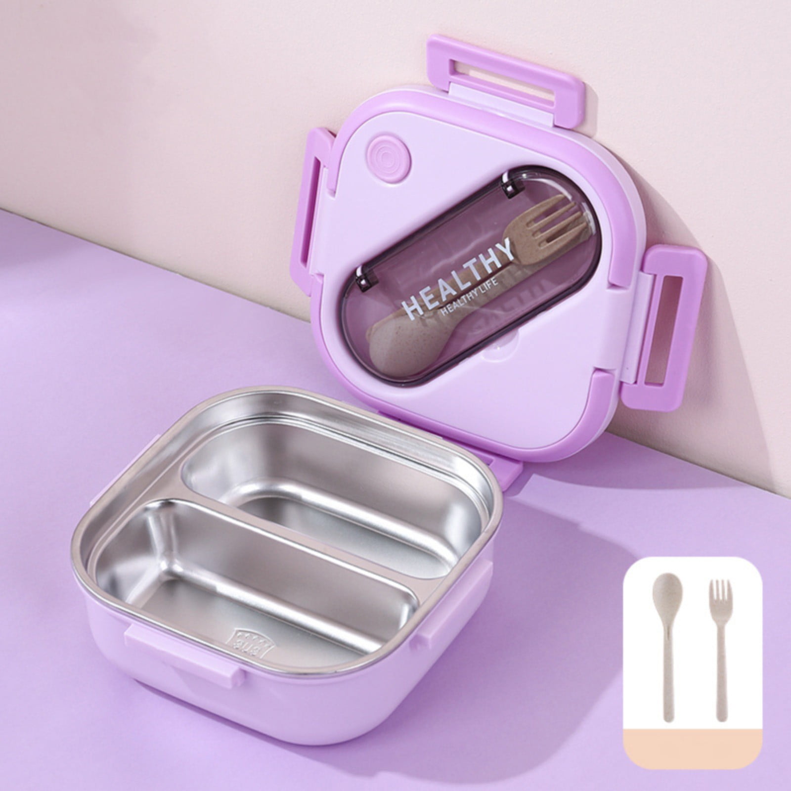 Bento Box with Compartments Portable Lunch Box with Handle Leakproof ...
