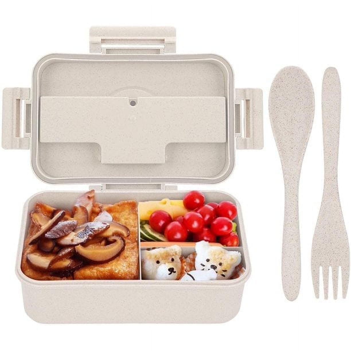 Bento Lunch Box with 3-Compartments, 1200ML, Leak Proof, Wheat Fiber ...