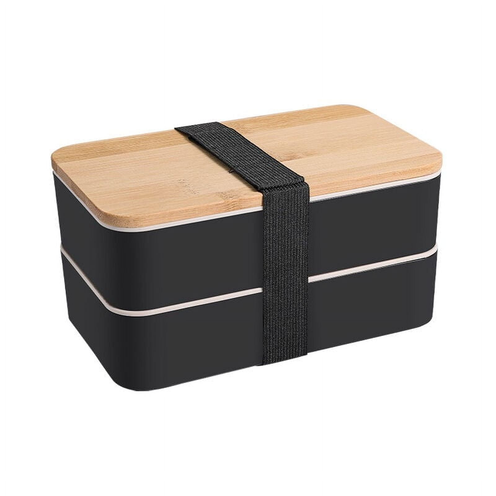 Space-Saving Bamboo Bento Box with Leak-Resistant Compartments for ...