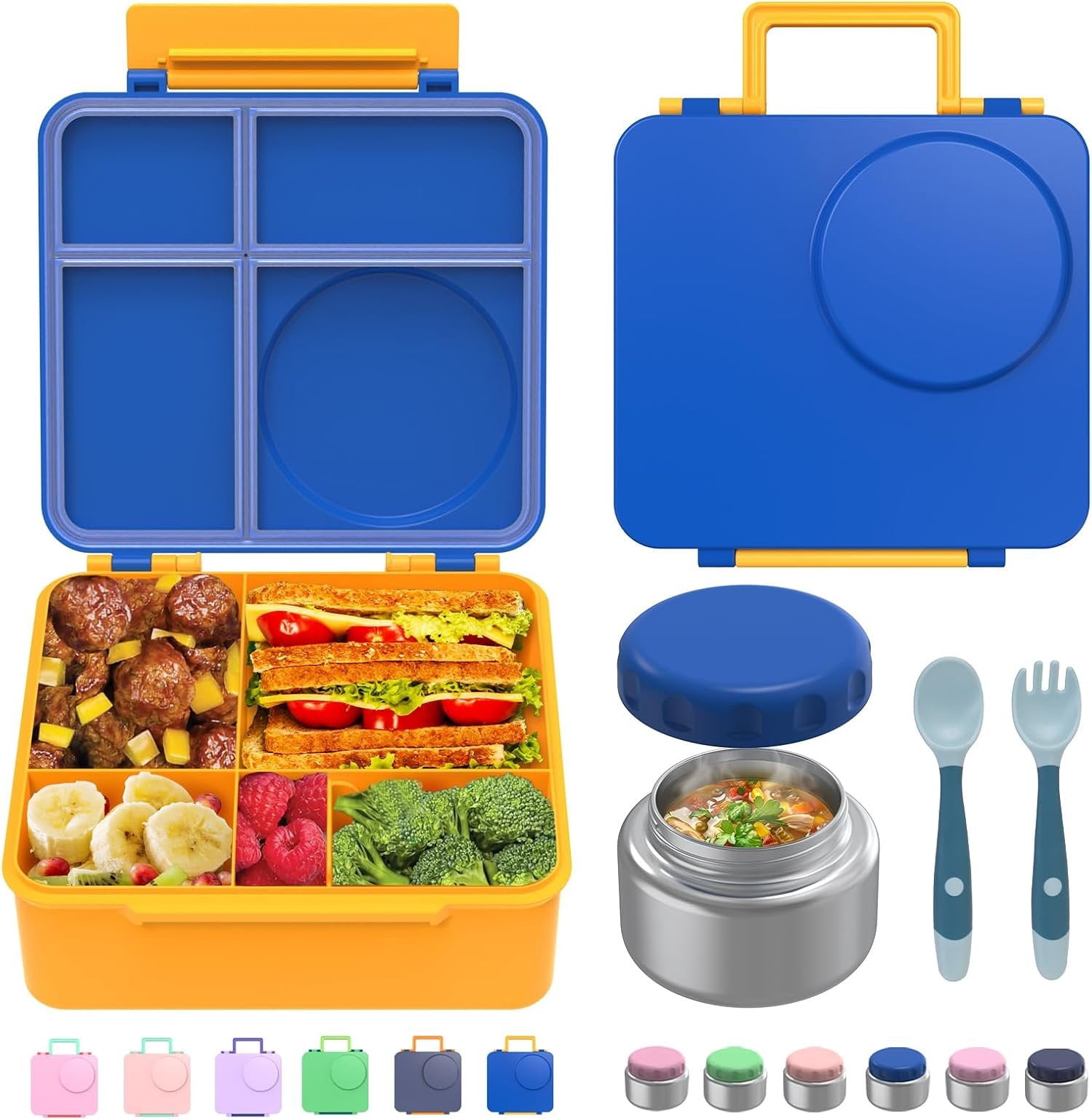 Bento Box for - Leak-Proof Bento Lunch Box with Insulated Thermos Jar ...