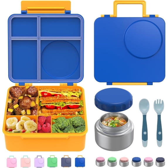 Bento Box for - Leak-Proof Bento Lunch Box with Insulated Thermos Jar ...