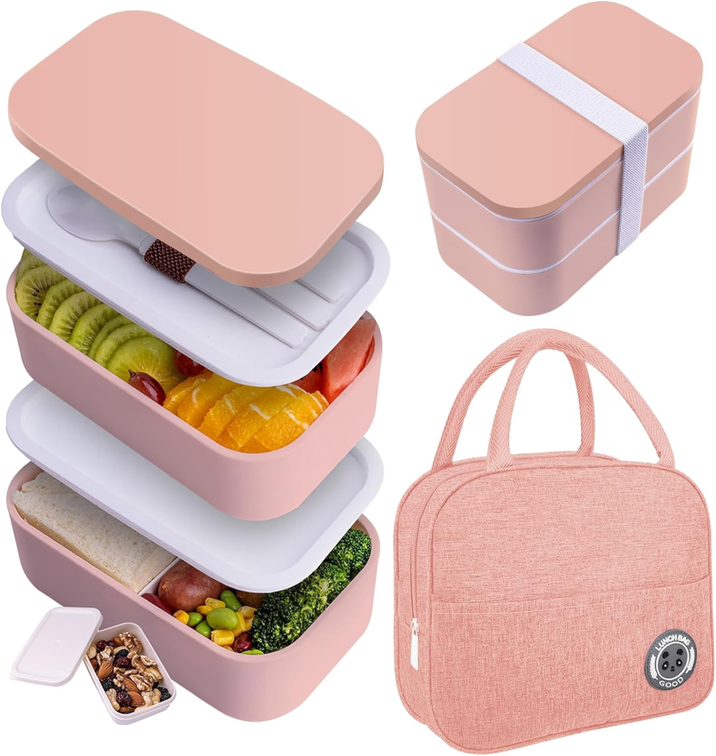 Bento Box with Lunch Bag Microwavable All-in-One Meal Prep Compartment Lunch Containers with ...