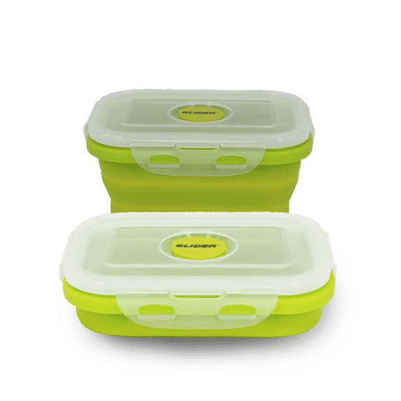 Bento Box Lunch Container Set - S20 Black Collapsible Leakproof Food ...