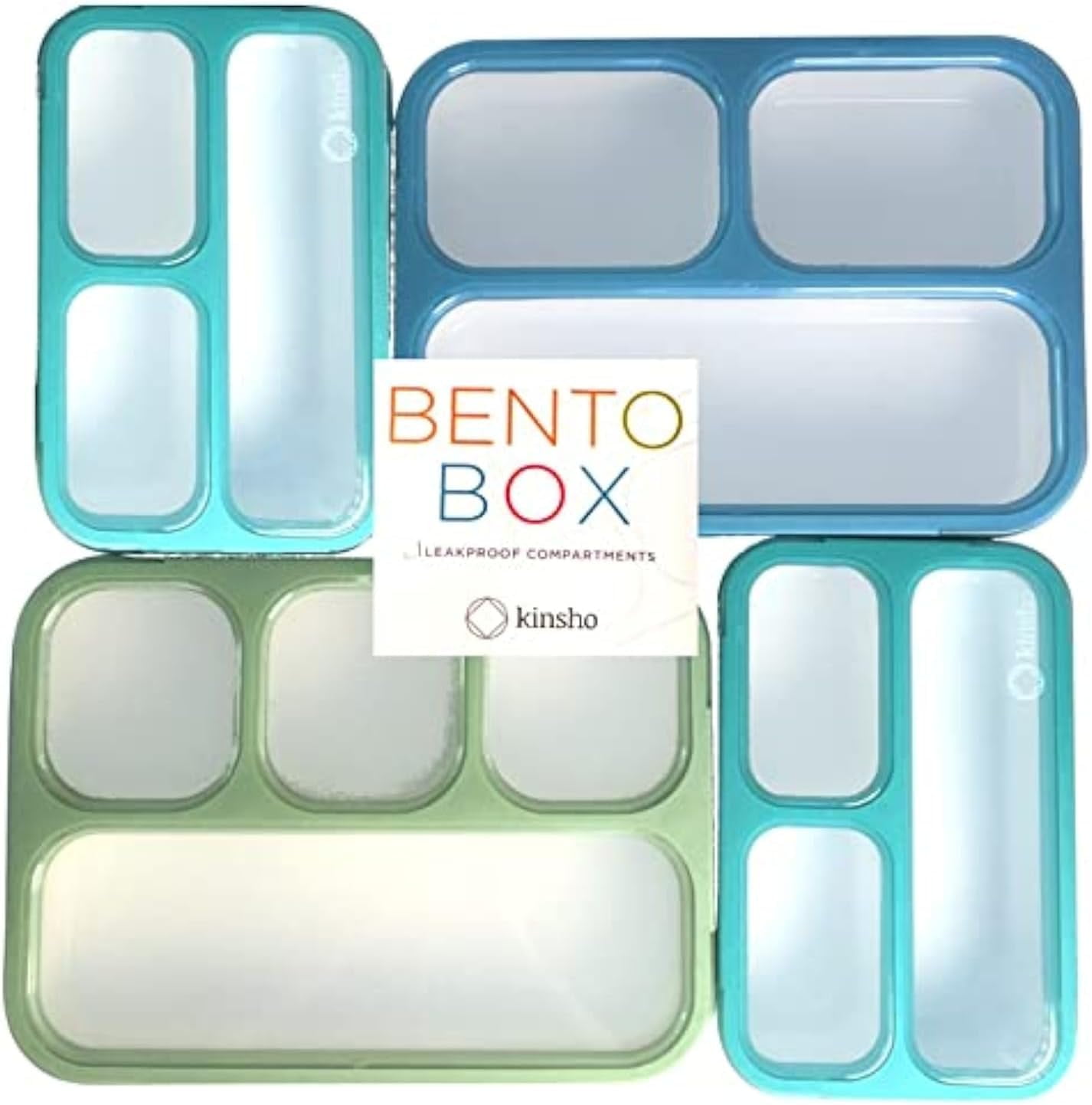 Bento-Box Lunch and Snack Boxes. Family Pack of 4 Meal Planning Portion ...