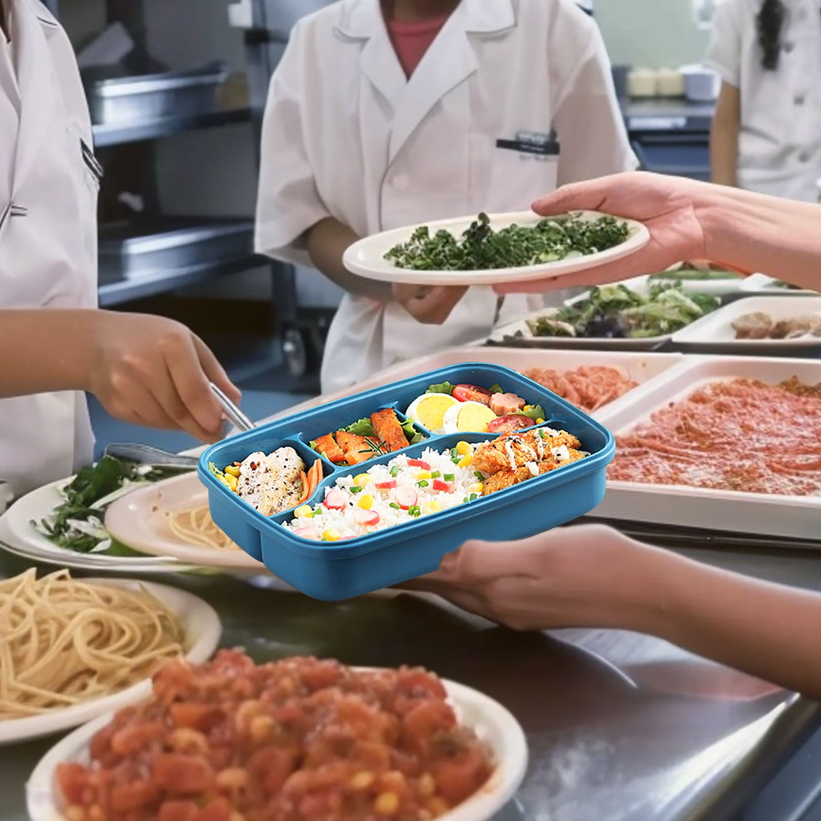 Bento Box Portable Plastic Partition Integrated Lunch Box Multi ...