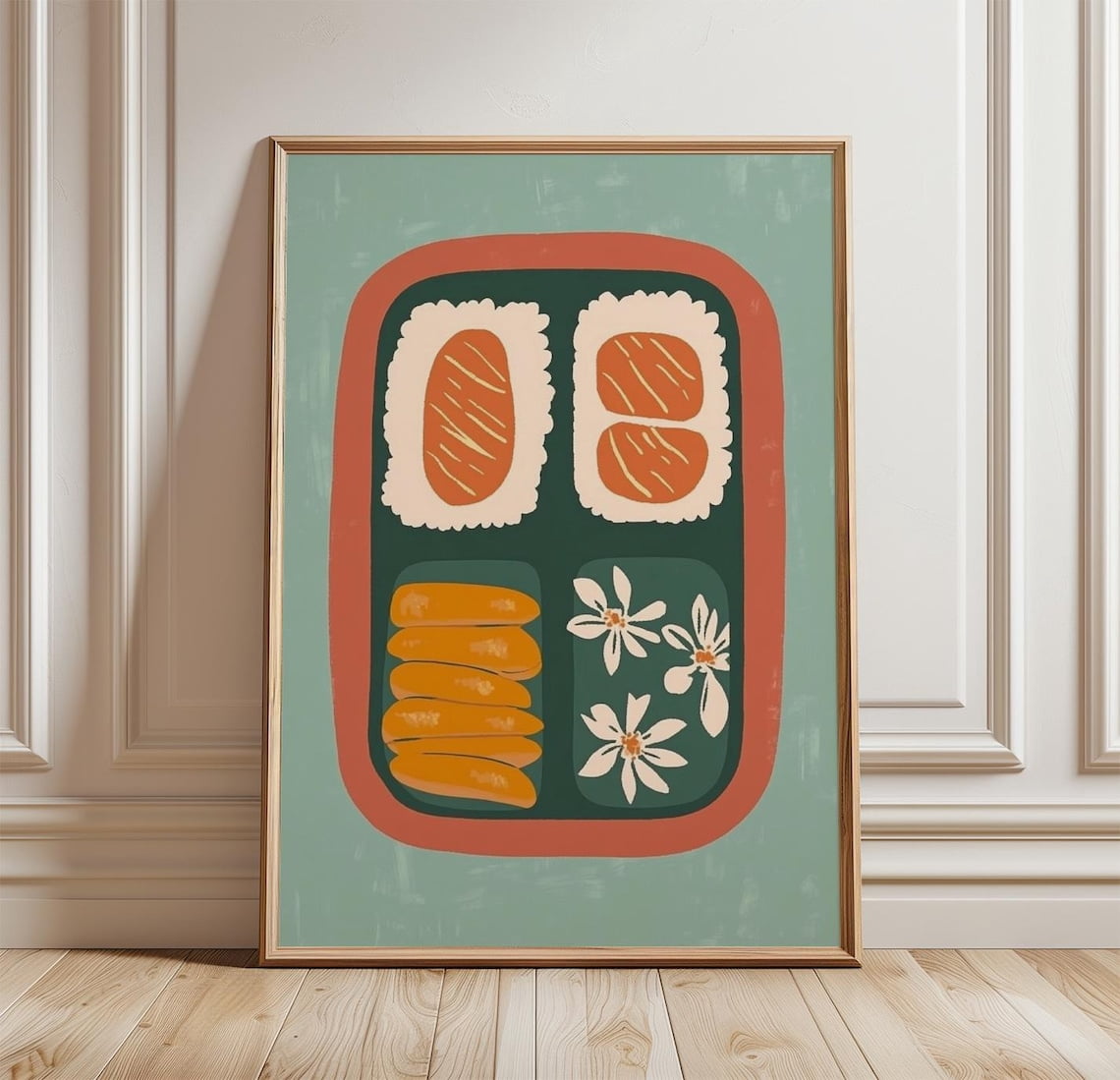 Bento Box Poster Japanese Food Wall Art Kitchen Minimal Sushi Decor ...