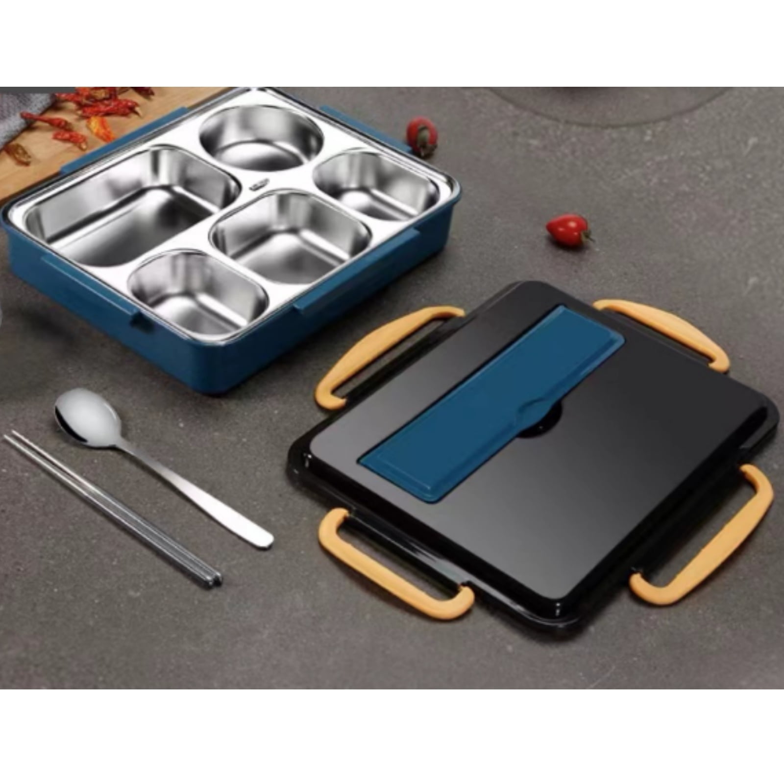 Bento Box Stainless Steel Lunch Box for Adults With Cutlery,1500ml ...