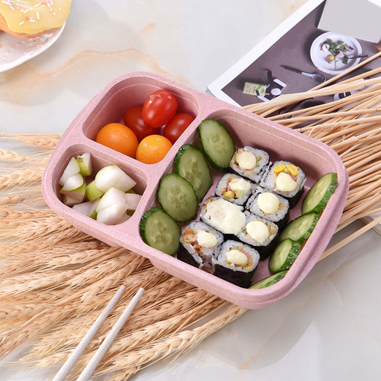Bento Box for Adult Lunch Box 3-Compartment Meal Food Prep Container ...