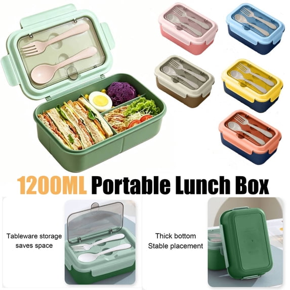 Bento Box for Adults and Youth - 1200ML Portable Lunch Box, Durable ...