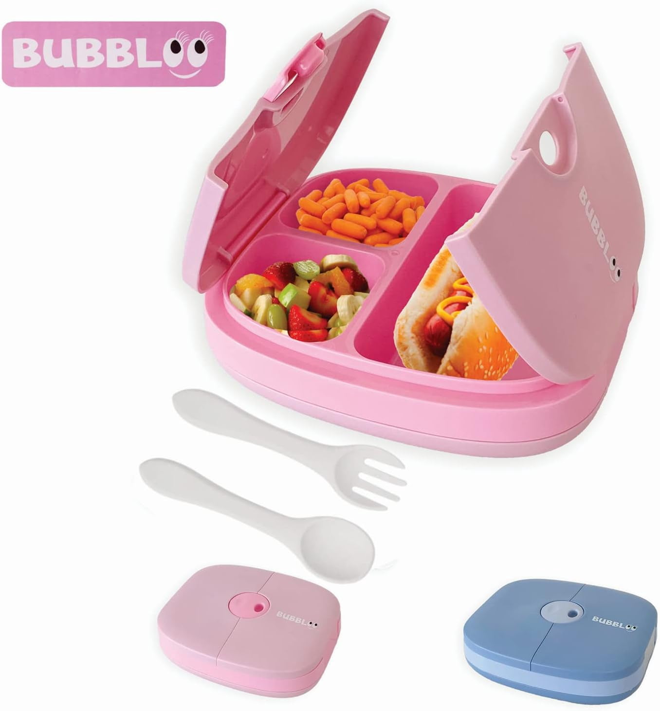 Bento Box for Kids with Silverware - 3 Compartment Ideal Portion Sizes ...