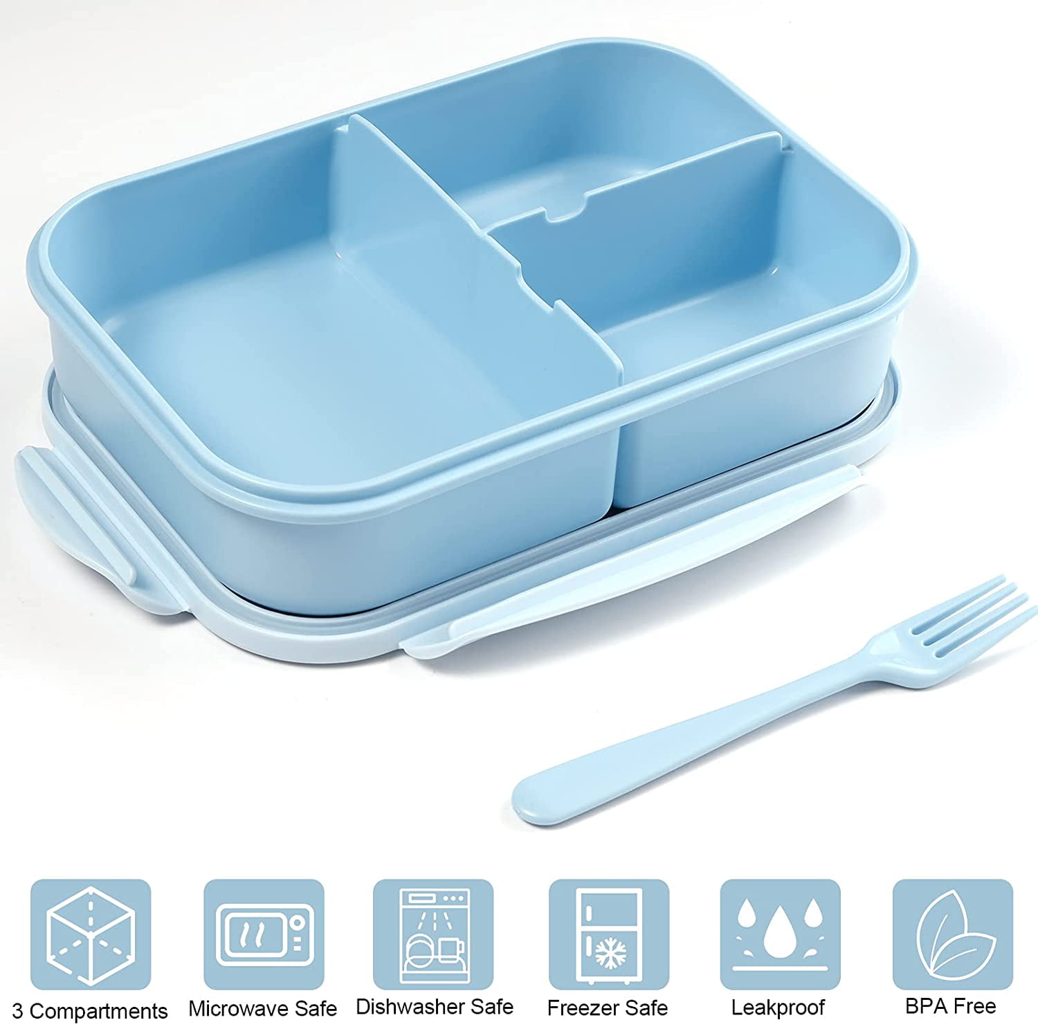 Bento Boxes Adults Lunch Containers For Kids Bento Lunch Box 3 Compartments - Walmart.com