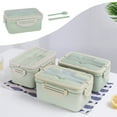 Bento Lunch Box, 3-Compartment Leakproof Food Container, Microwave Safe ...